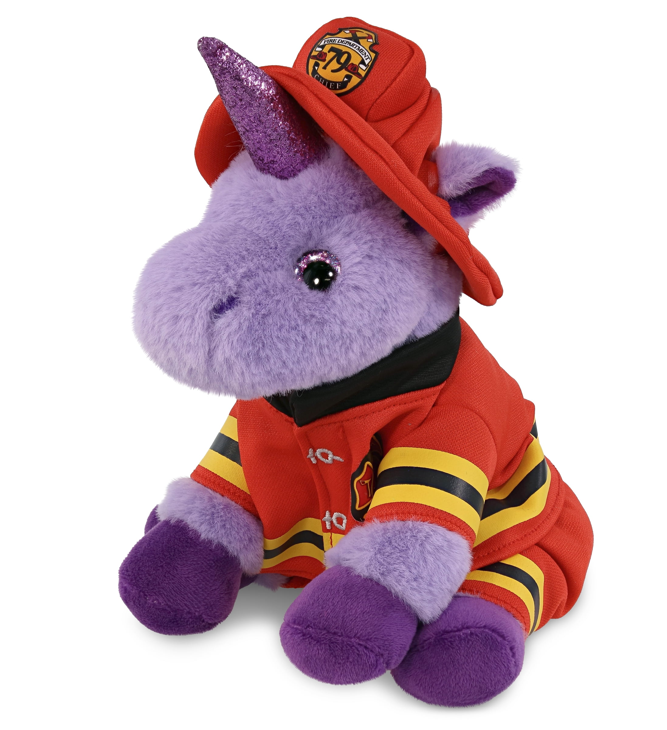 DolliBu Unicorn Firefighter Stuffed Animal - Sper Soft Purple Unicorn ...