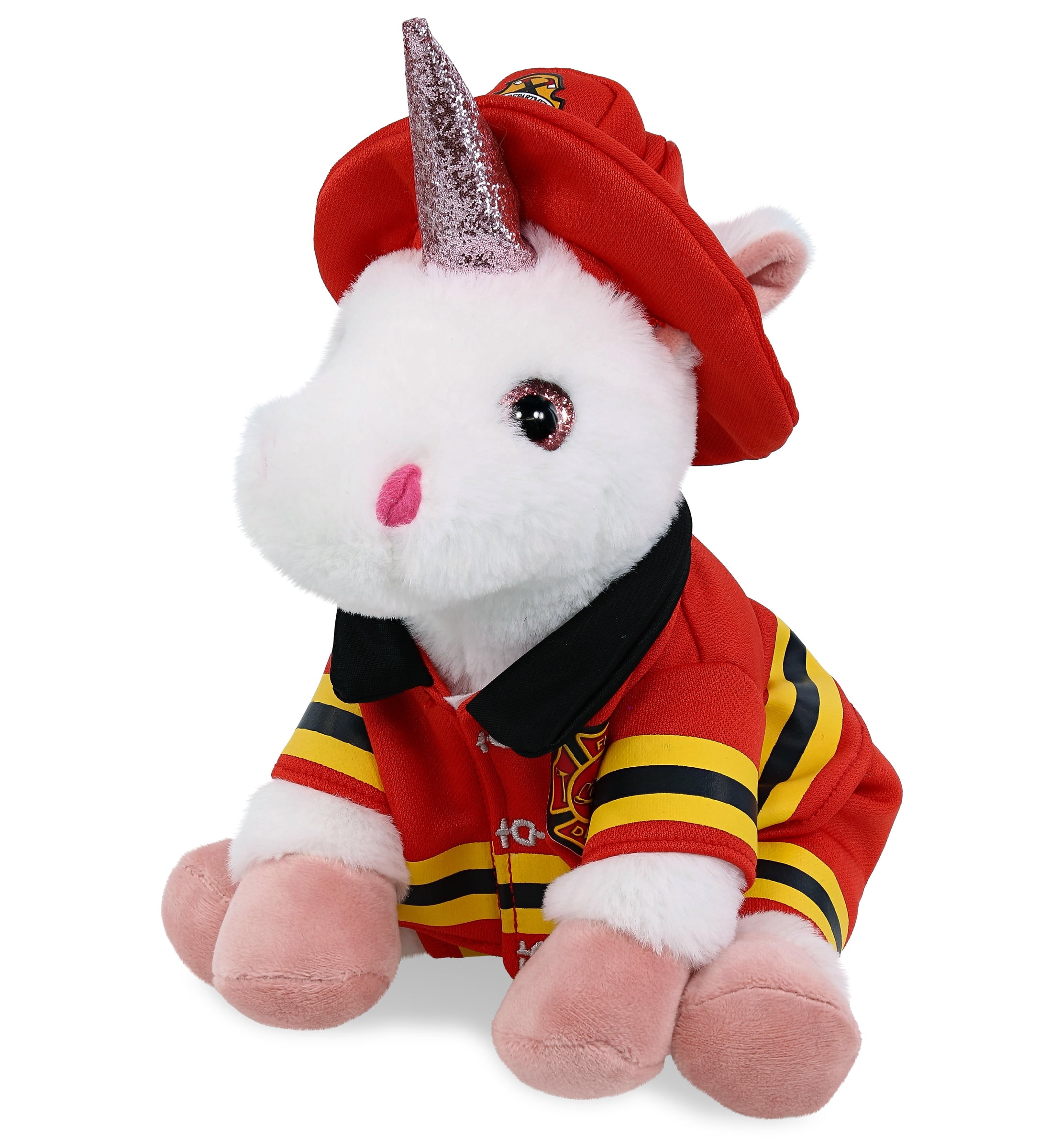 DolliBu Unicorn Firefighter Stuffed Animal - Sper Soft White Unicorn ...