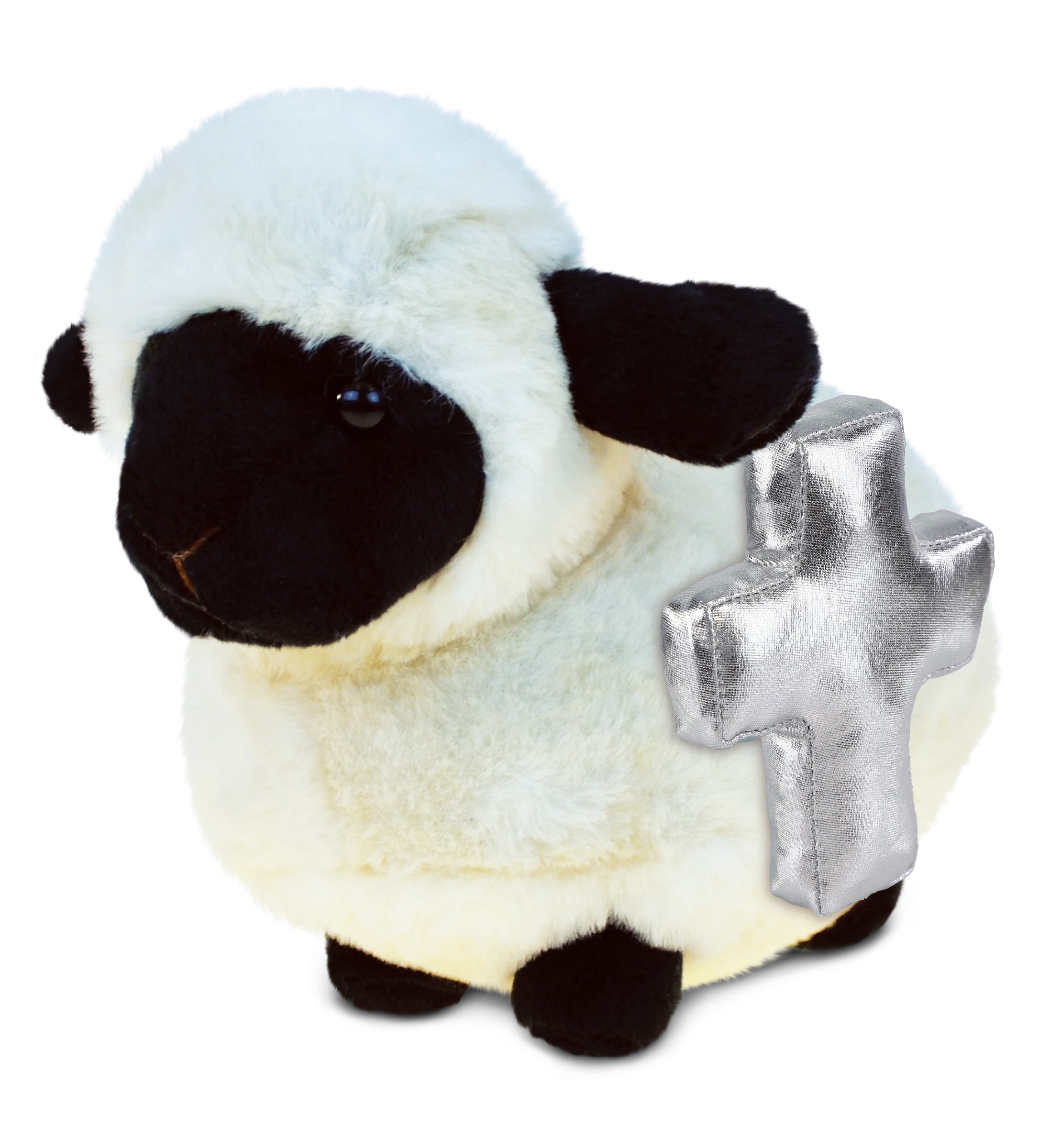 DolliBu Valais Blacknose Sheep Stuffed Animal with Silver Cross Plush ...