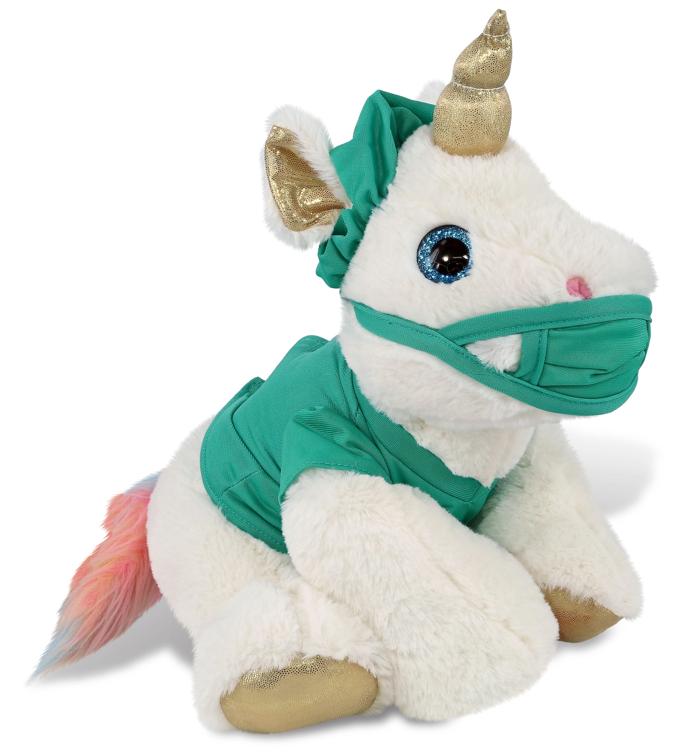DolliBu White and Gold Unicorn Doctor Plush Toy - Super Soft Unicorn ...
