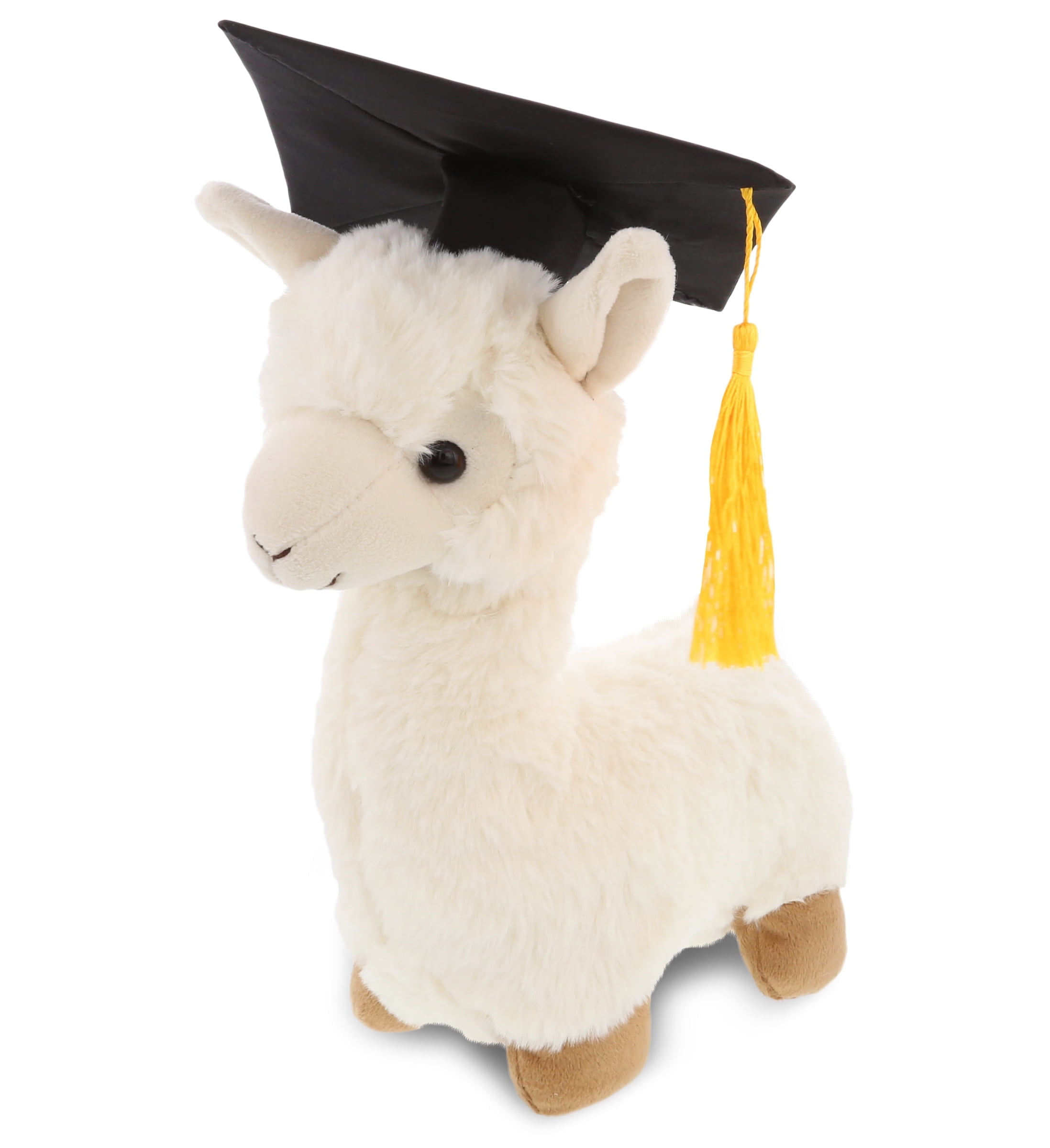 DolliBu White Llama Graduation Plush Toy - Soft Stuffed Animal with ...