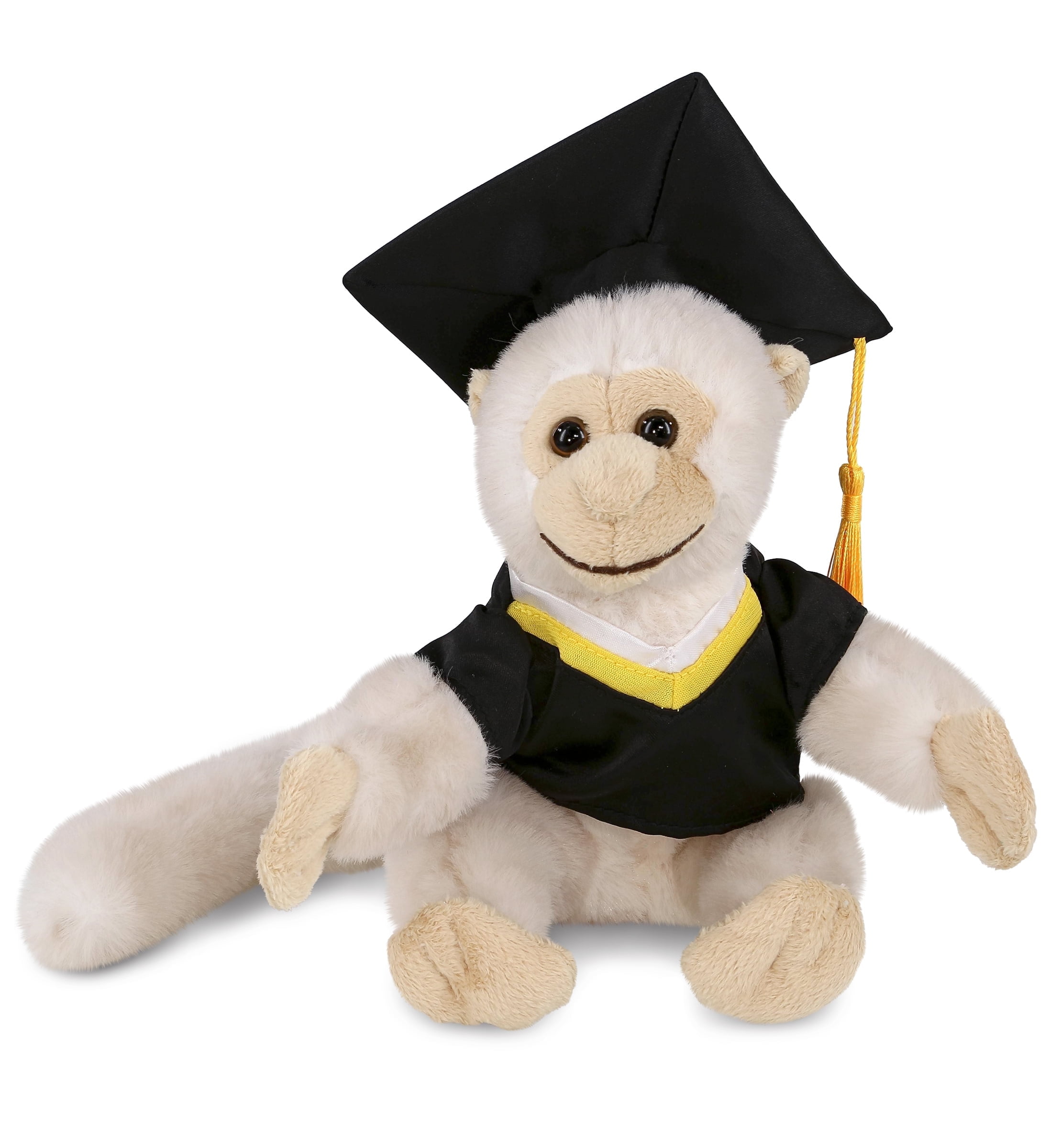 DolliBu White Squirrel Monkey Graduation Plush Toy - Soft Huggable ...