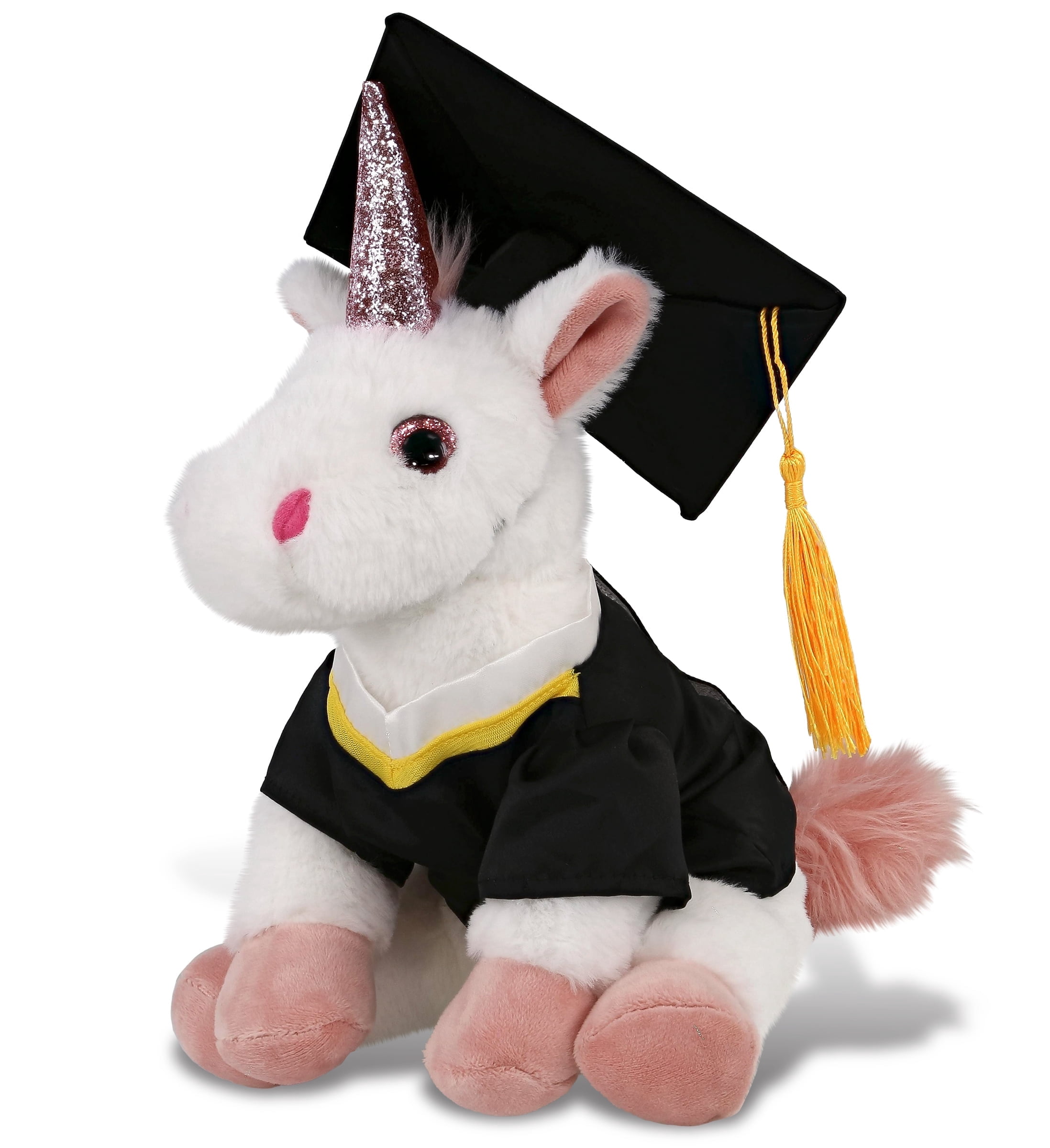 DolliBu Graduation White Unicorn Plush Toy - Soft Stuffed Animal with ...