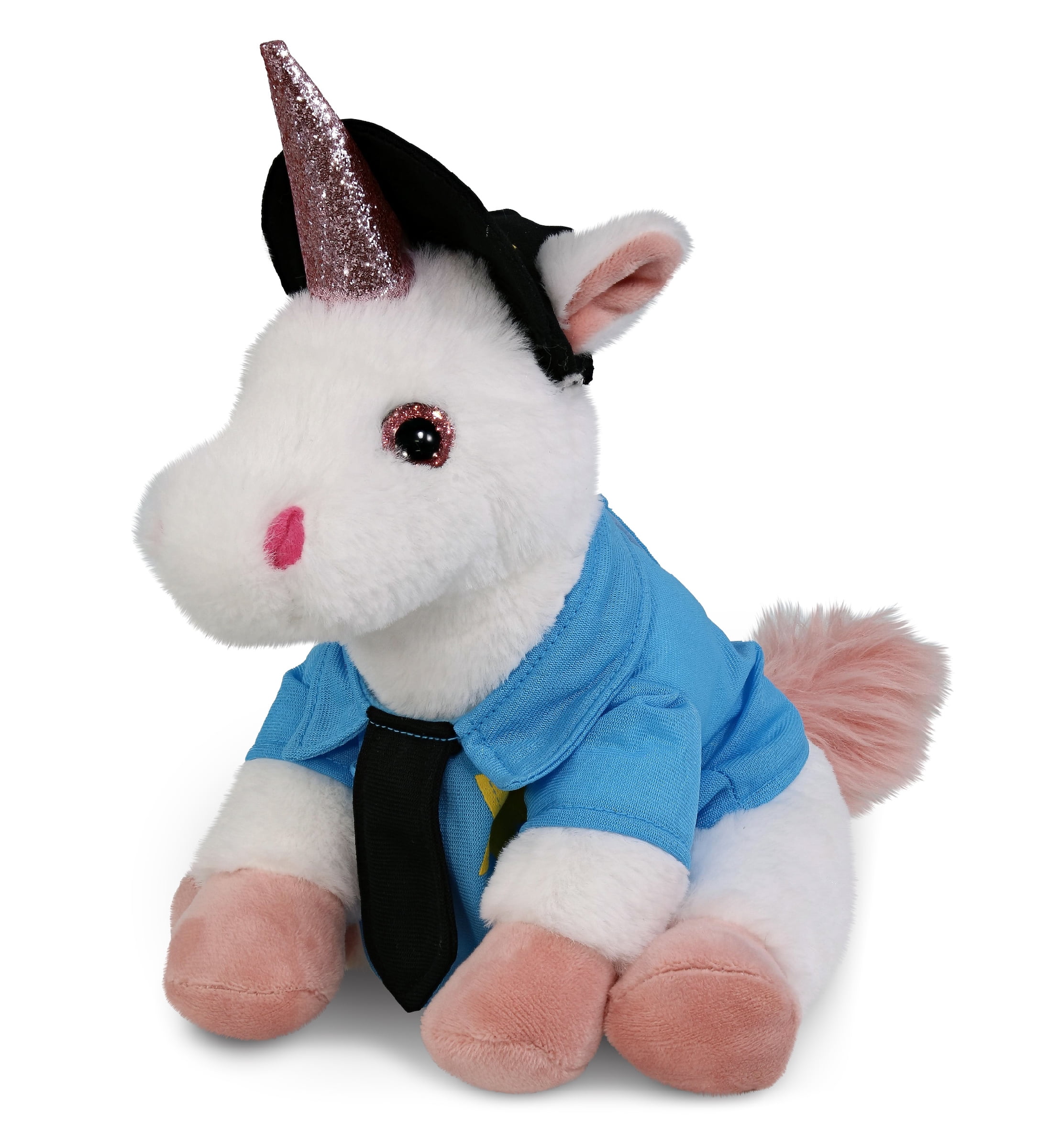 DolliBu White Unicorn Police Officer Plush Toy – Super Soft Unicorn Cop ...