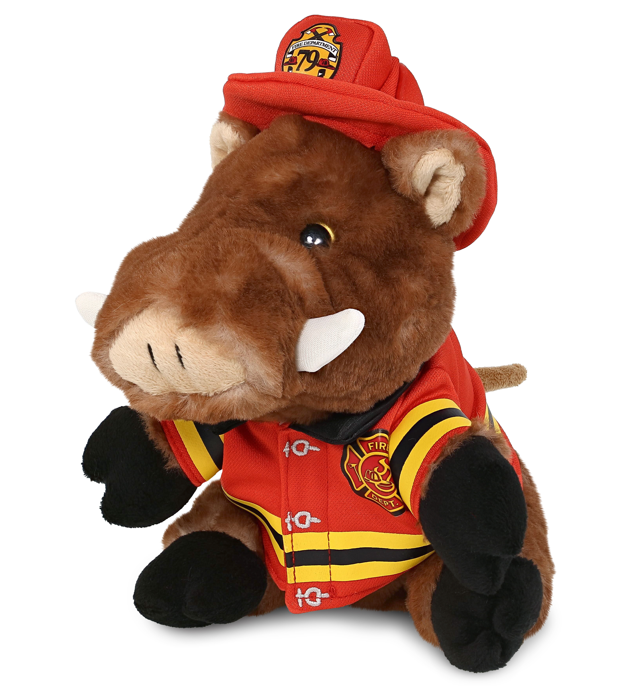 DolliBu Wild Boar Pig Firefighter Stuffed Animal - Boar Pig Fireman Toy ...