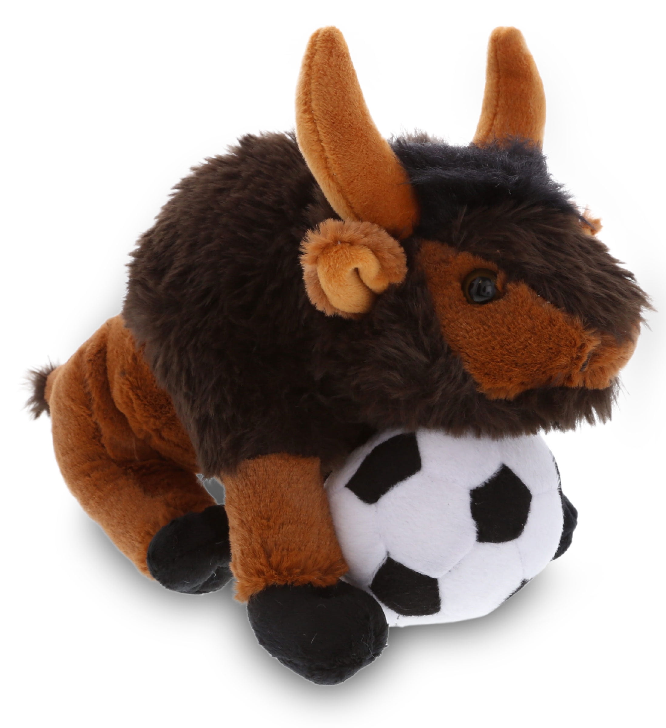 DolliBu Wild Buffalo Stuffed Animal with Soccer Ball Plush - Soft ...