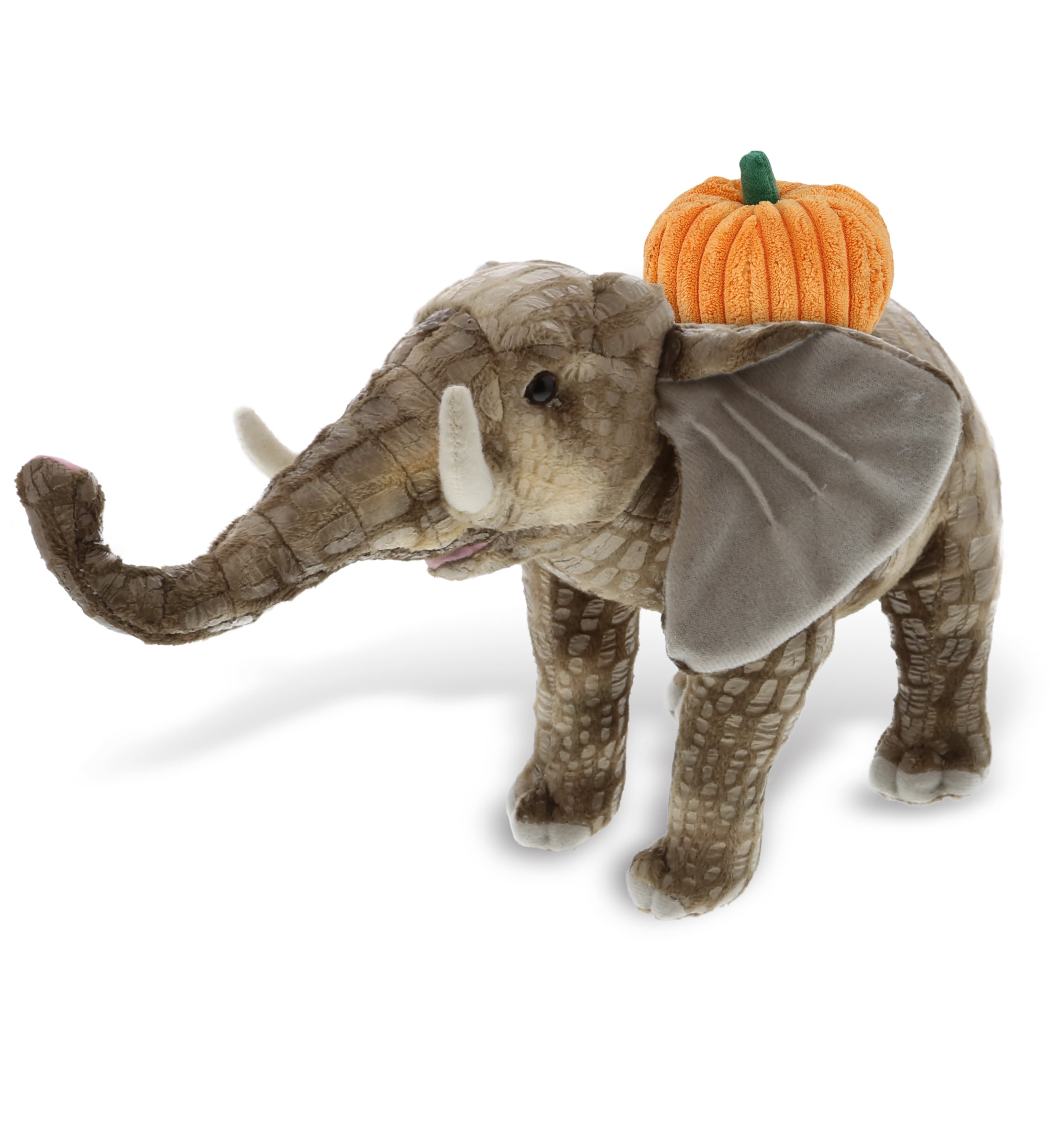 DolliBu Wild Collection Elephant Stuffed Animal with Pumpkin Decor ...