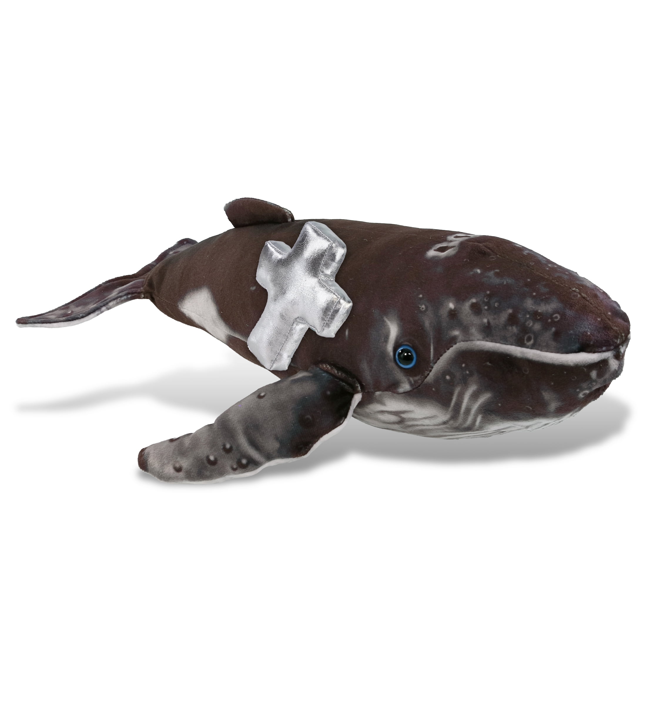 DolliBu Wild Collection Humpback Whale Stuffed Animal with Silver Cross ...