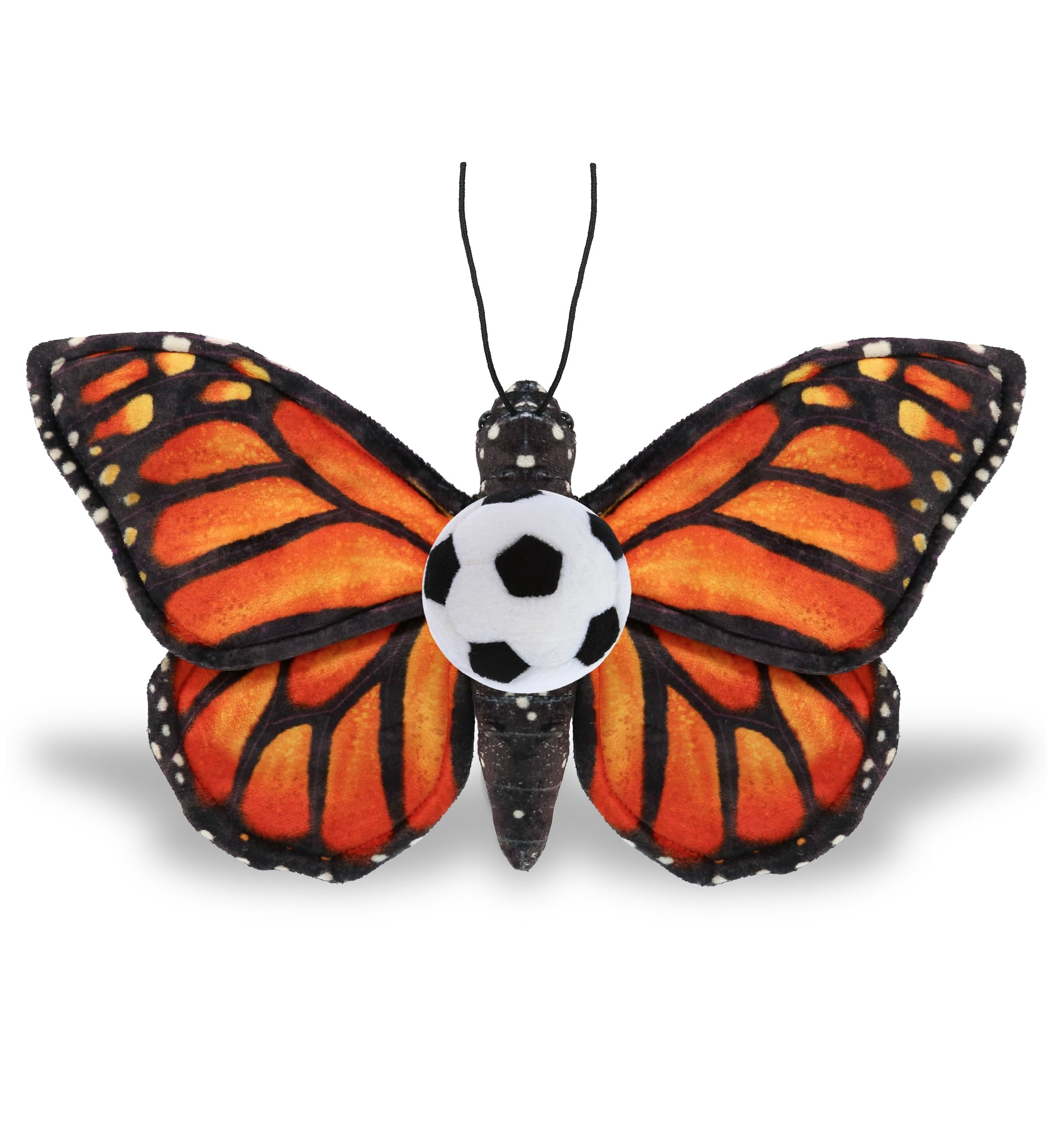 DolliBu Wild Collection Orange Butterfly Stuffed Animal with Soccer ...