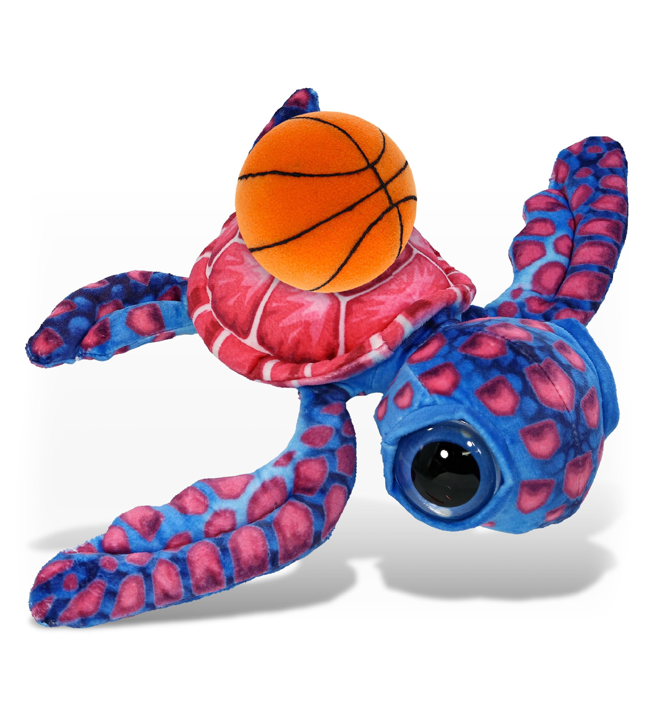 DolliBu Wild Collection Pink Sea Turtle Stuffed Animal with Basketball ...