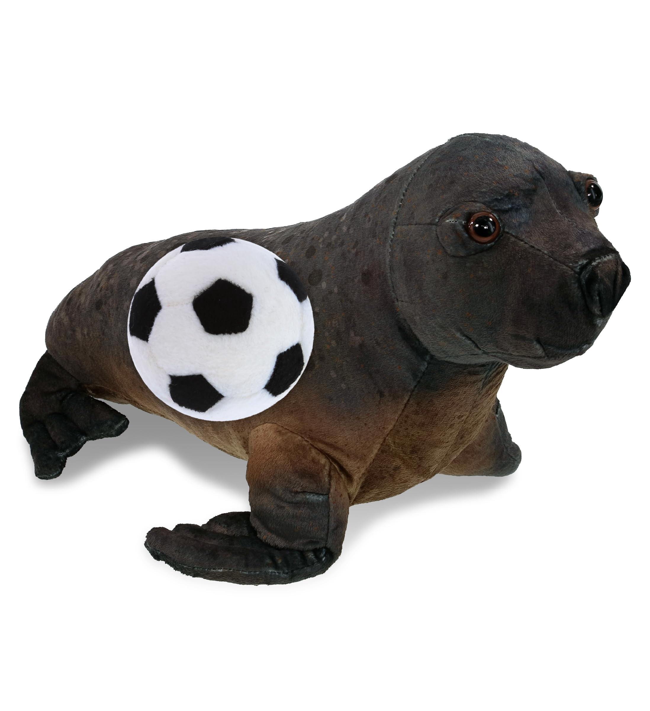 DolliBu Wild Collection Sea Lion Stuffed Animal with Soccer Ball Plush ...