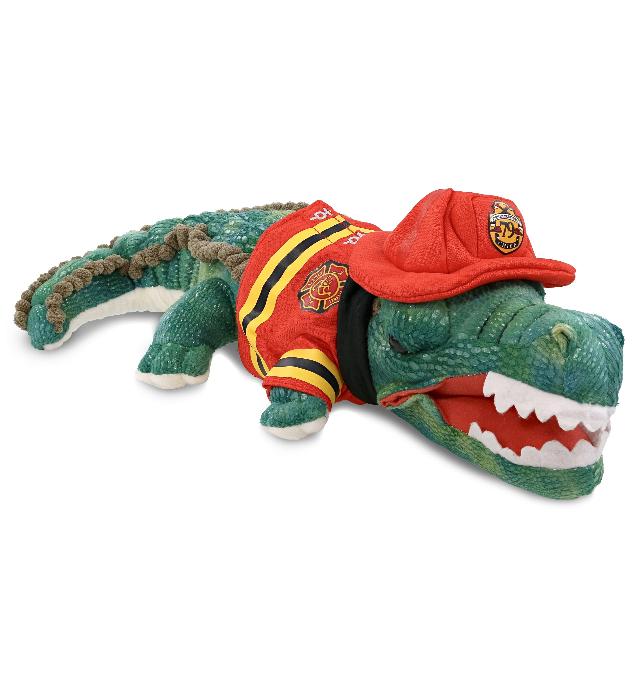 DolliBu Wild Green Alligator Firefighter Stuffed Animal - Super Soft ...