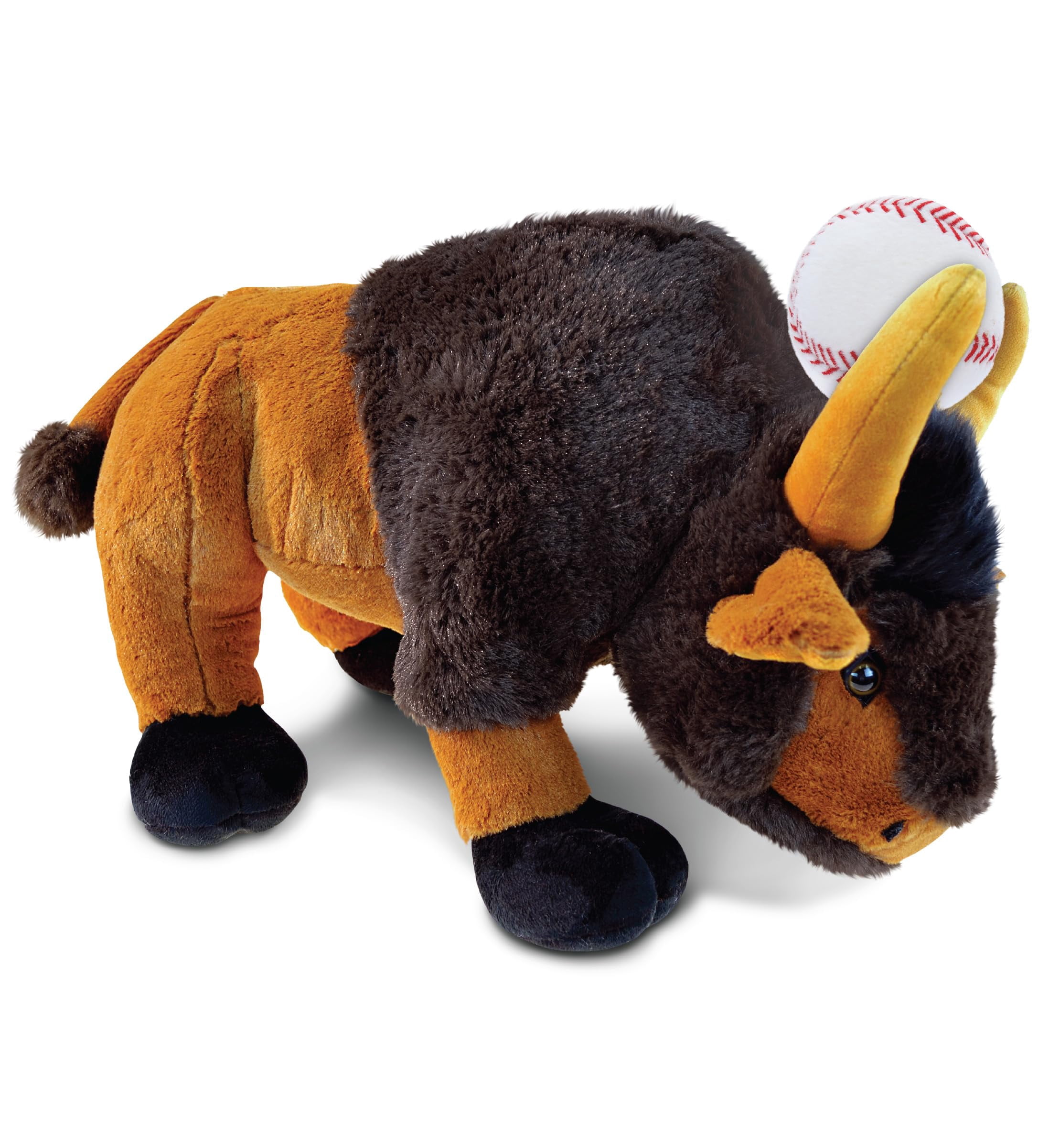 DolliBu Wild Large Buffalo Stuffed Animal with Baseball Plush - Soft ...
