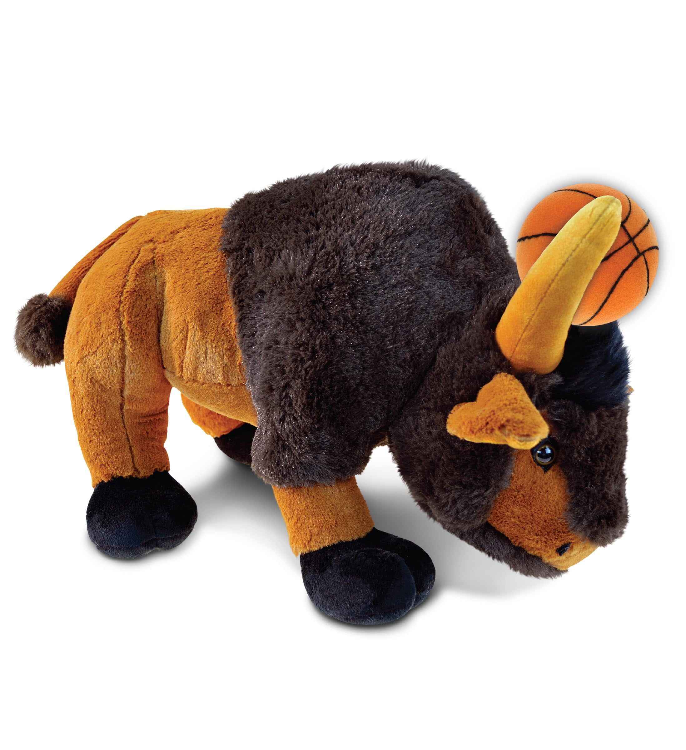 DolliBu Wild Large Buffalo Stuffed Animal with Basketball Plush ...