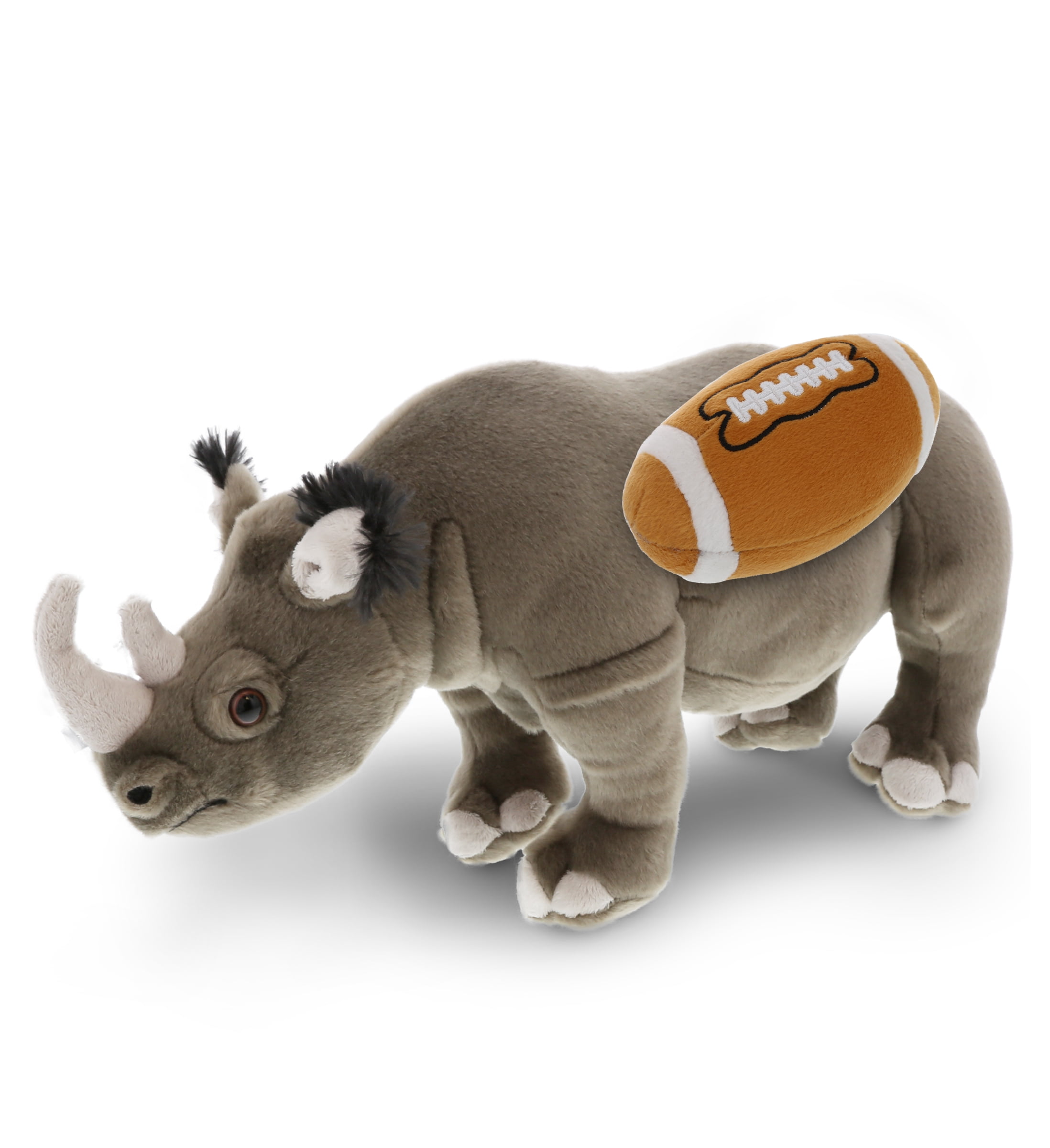 DolliBu Wild Rhino Stuffed Animal with Football Plush - Soft Huggable ...
