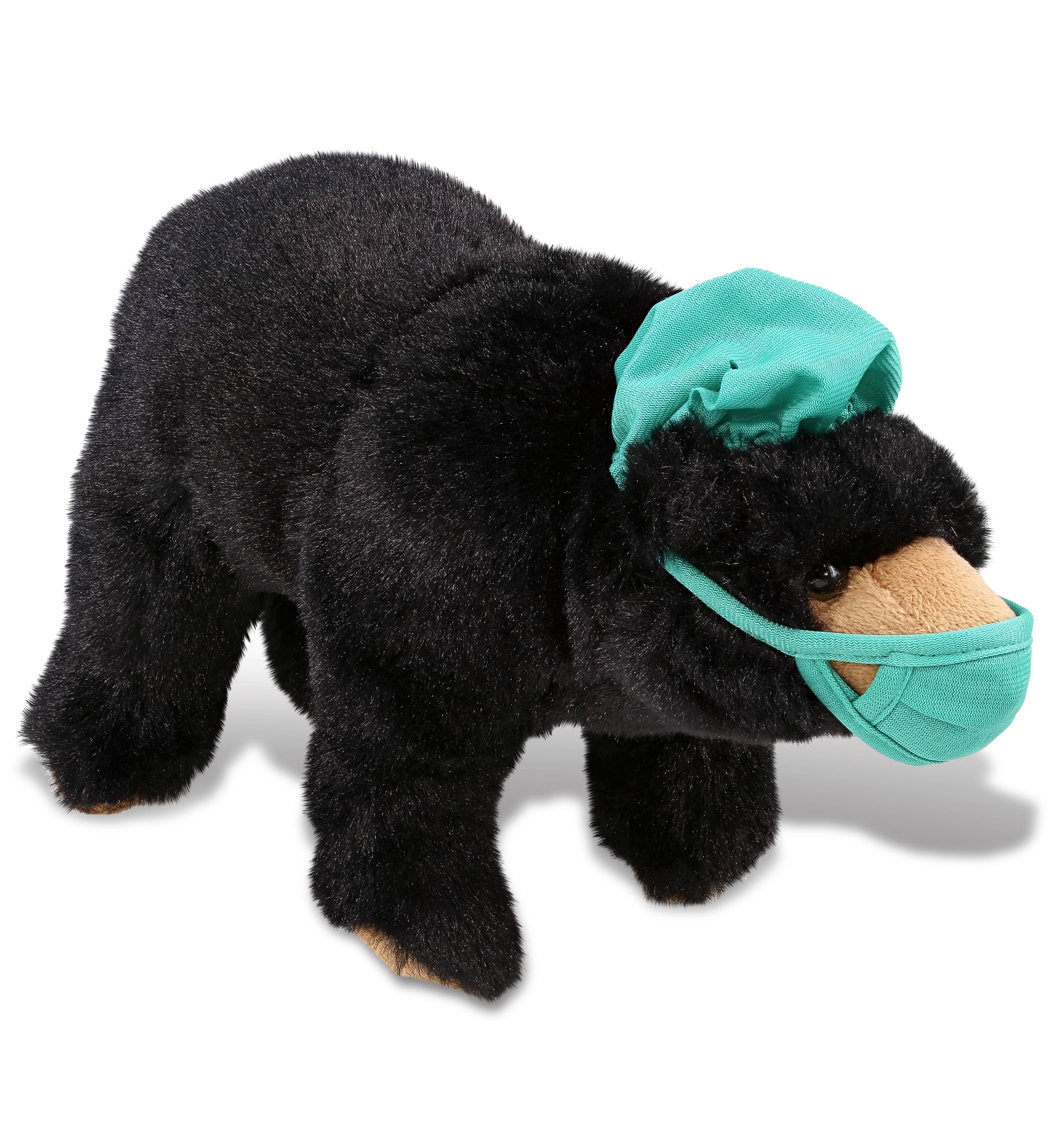 DolliBu Wild Small Black Bear Doctor Plush Toy - Super Soft Bear Doctor ...