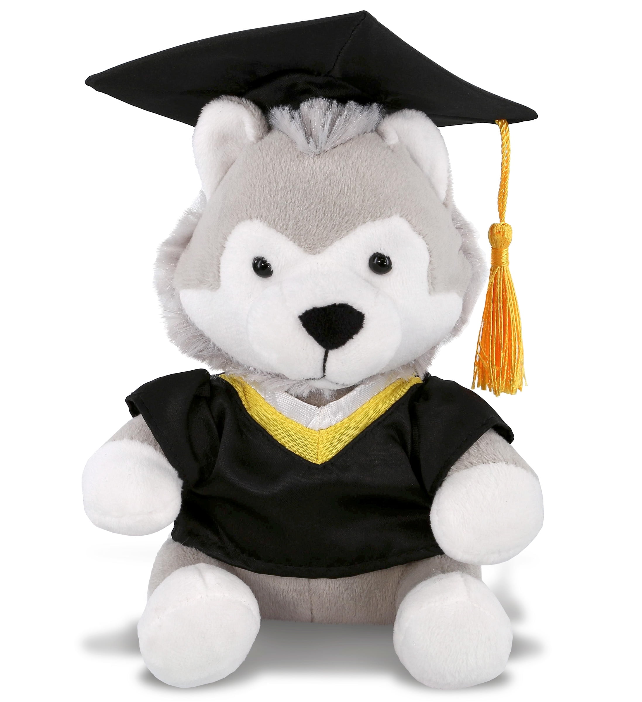 DolliBu Lying Wild Black Bear Graduation Plush Toy - Soft Plush ...