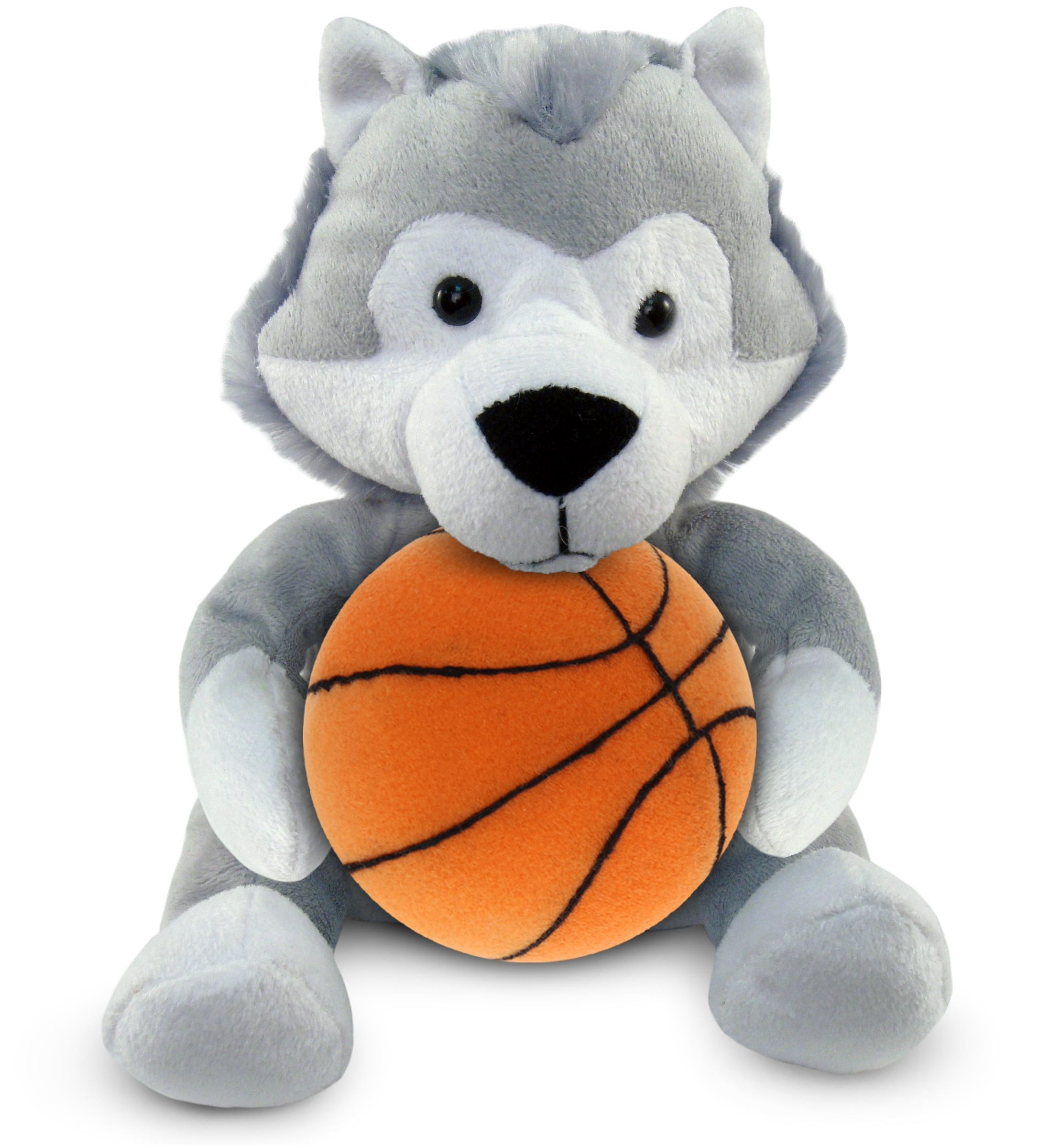 DolliBu Wolf Stuffed Animal with Basketball Plush - Soft Huggable Wolf ...