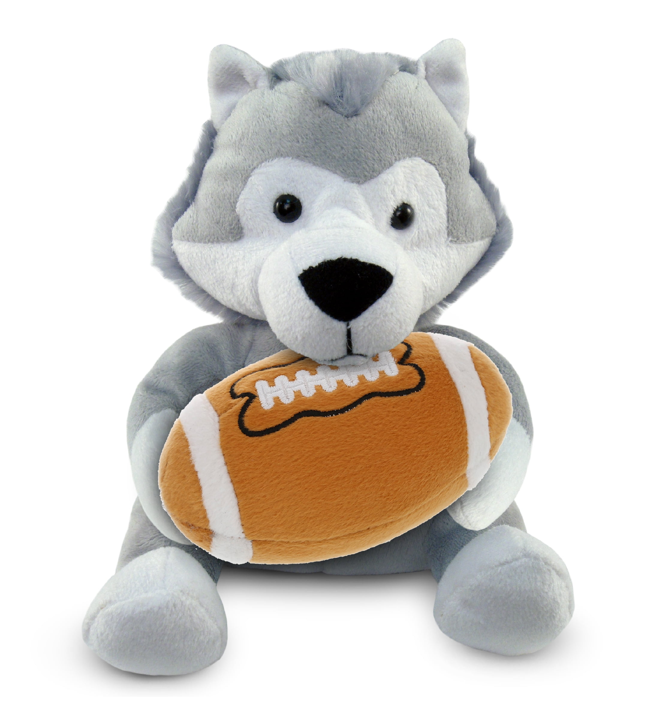 DolliBu Wolf Stuffed Animal with Football Plush - Soft Huggable Wolf ...