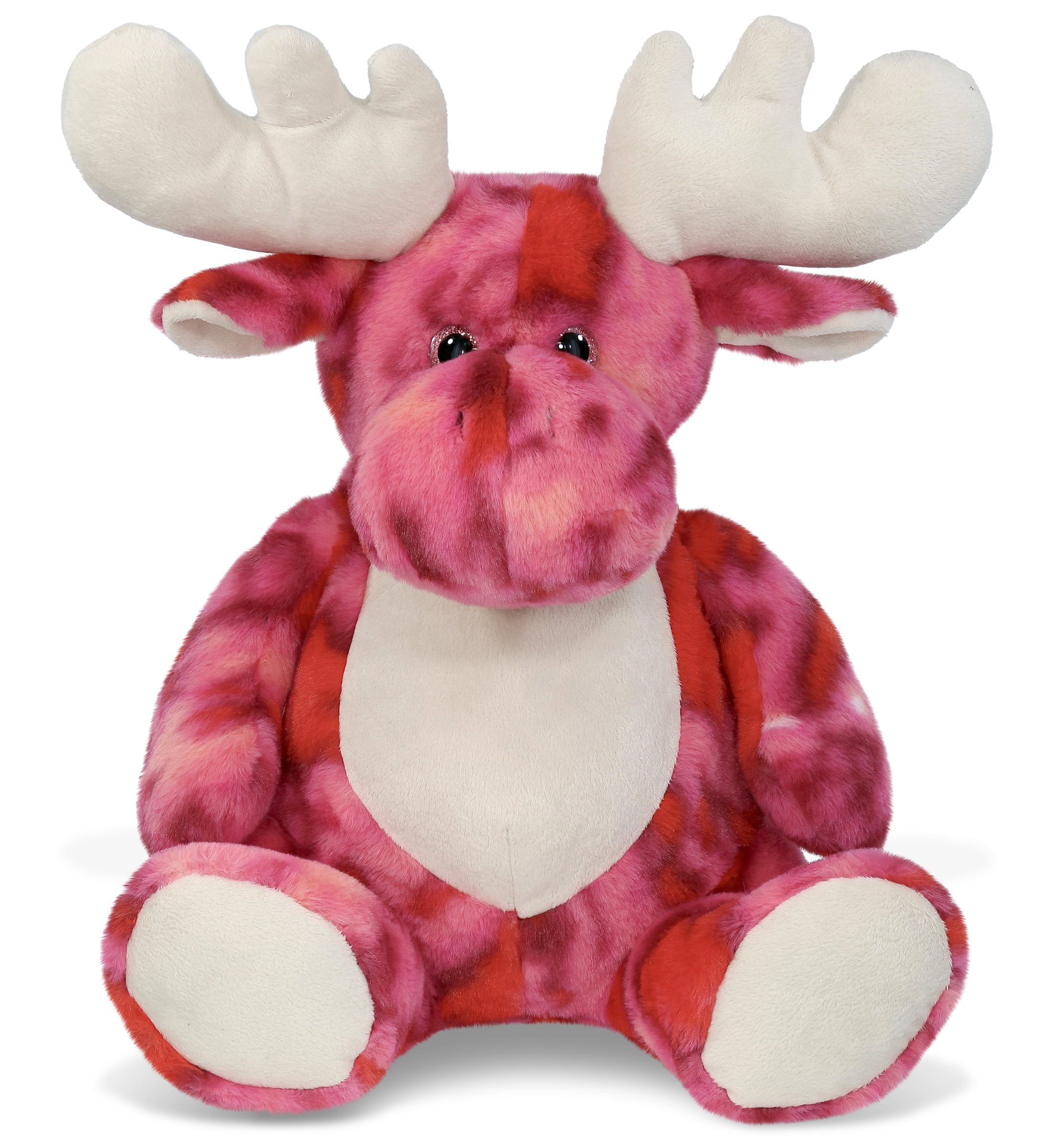 DolliBu XL Pink Tie-Dye Moose Super Soft Stuffed Animal, Cute Realistic ...