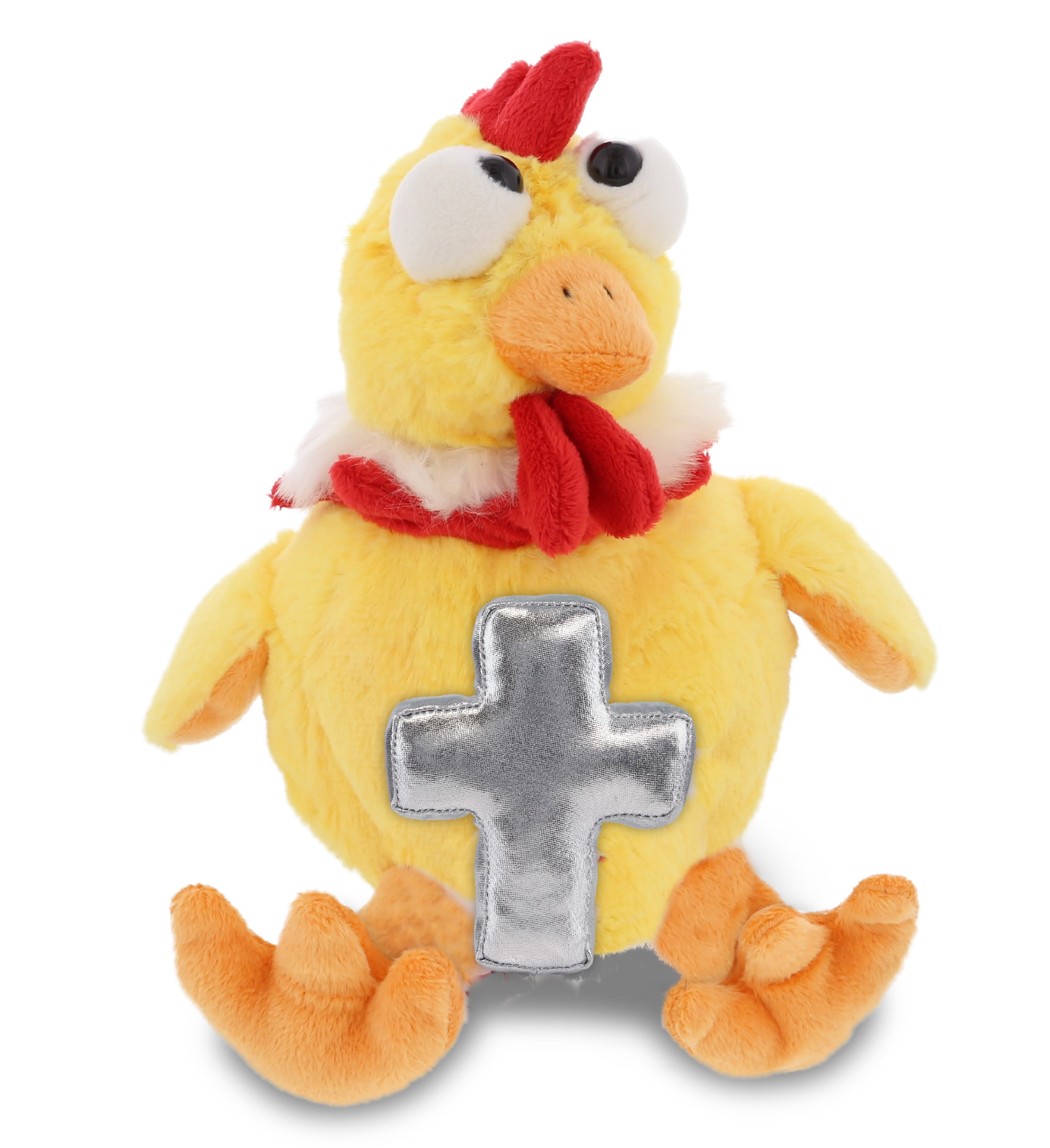 DolliBu Yellow Rooster Stuffed Animal with Silver Cross Plush ...