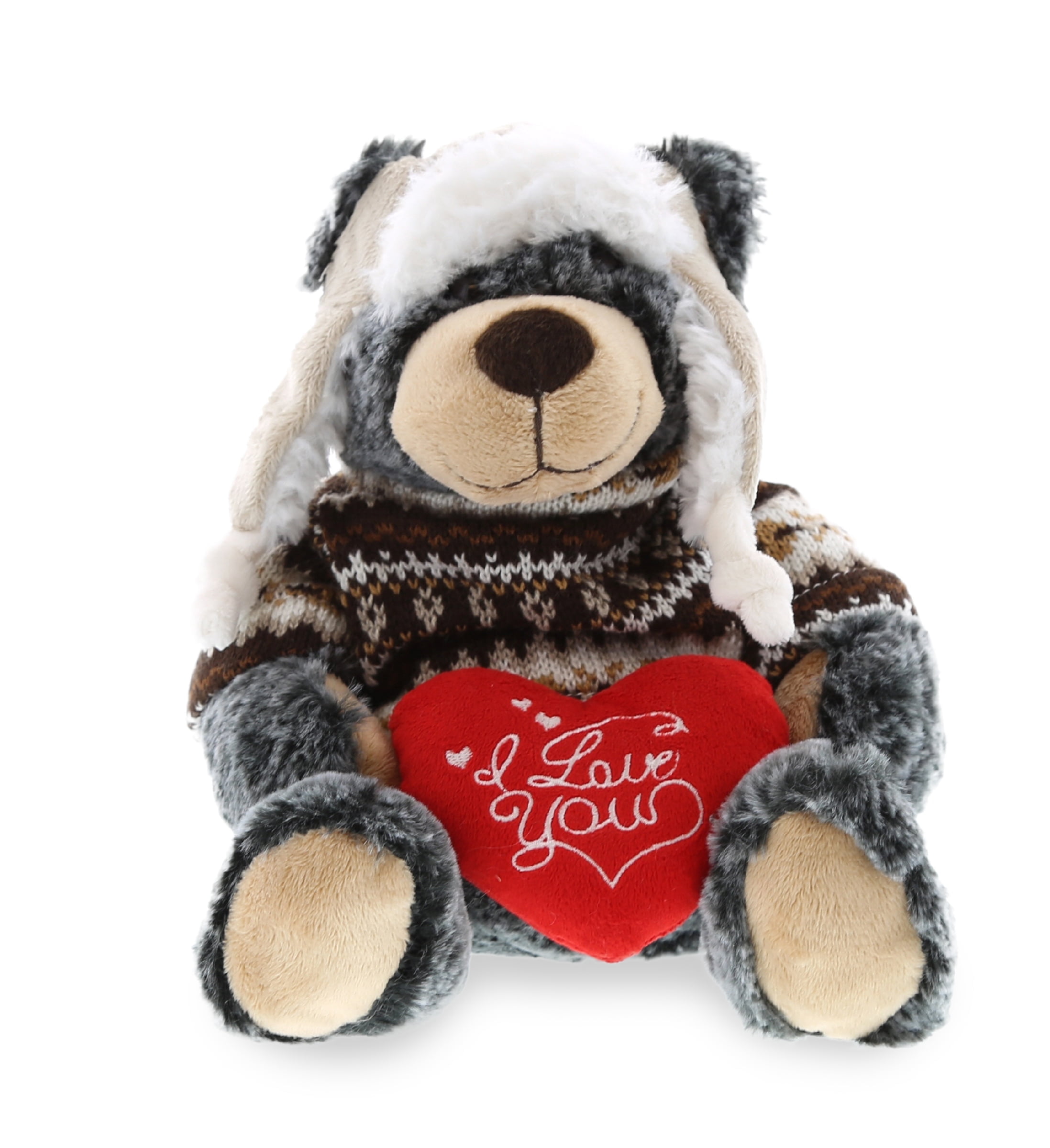 Dollibu Black Bear With Clothes I Love You Message Stuffed Animal 9 ...