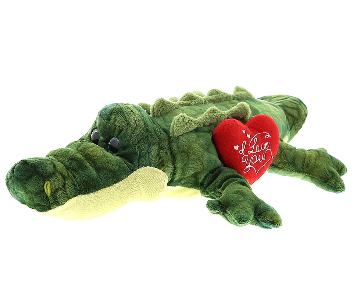 Dollibu I Love You Heart Green Gator Plush - 18 inches - Walmart.com