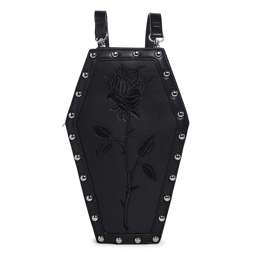 Dolls Kill Rose Resurrection Coffin Backpack by Widow - Black Vegan ...