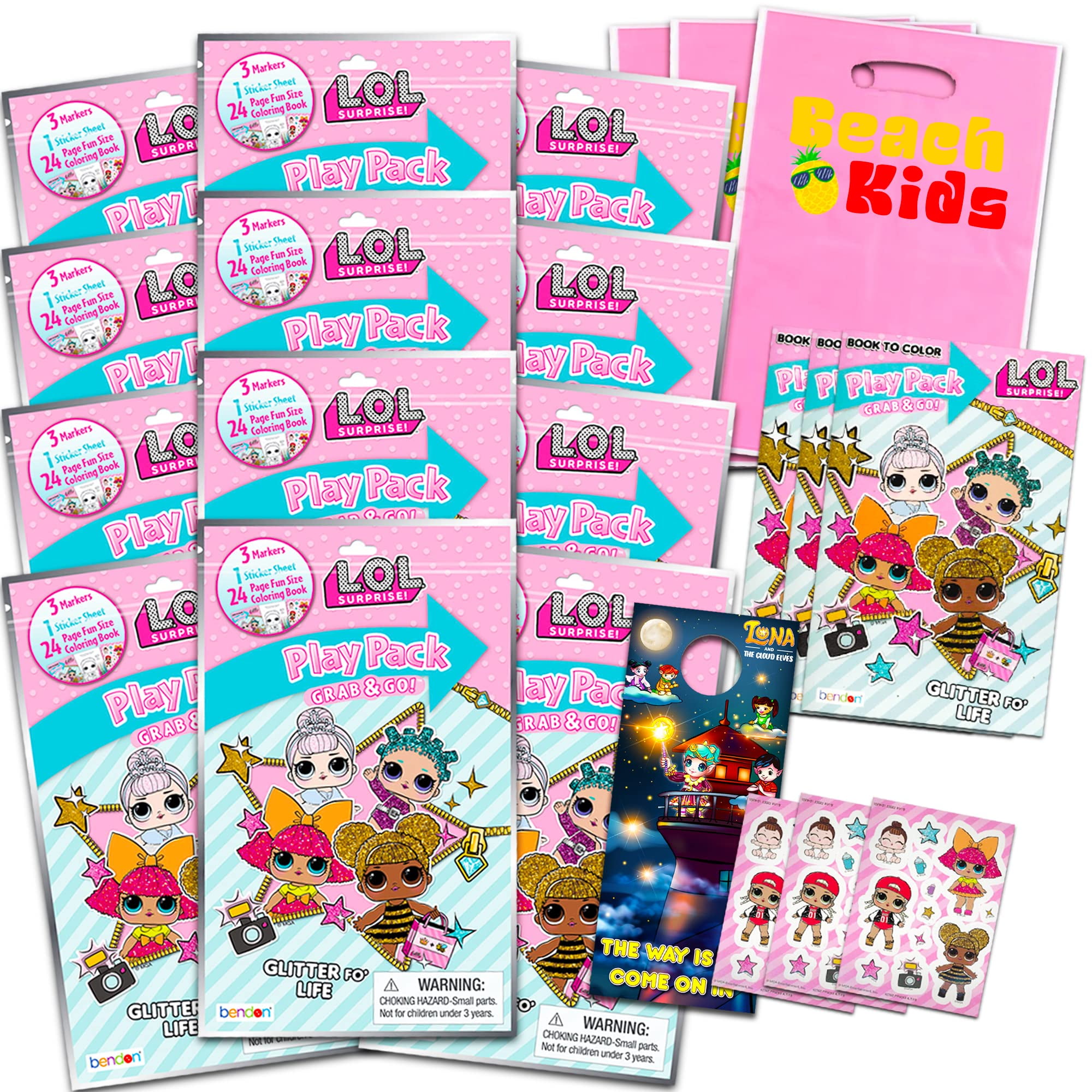 Dolls LOL Coloring Book Party Favor Packs ~ Bundle of 12 LOL Grab n Go ...