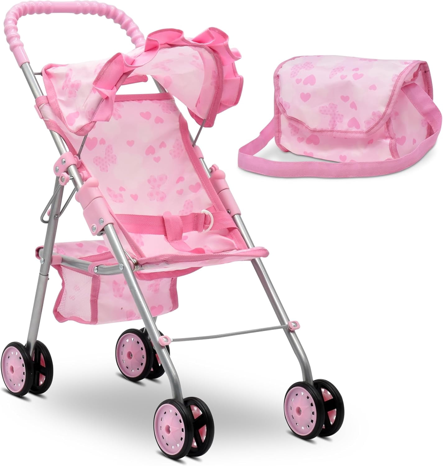 Dolls To Play Baby Doll Stroller for Girls, Foldable Toy Buggy with ...