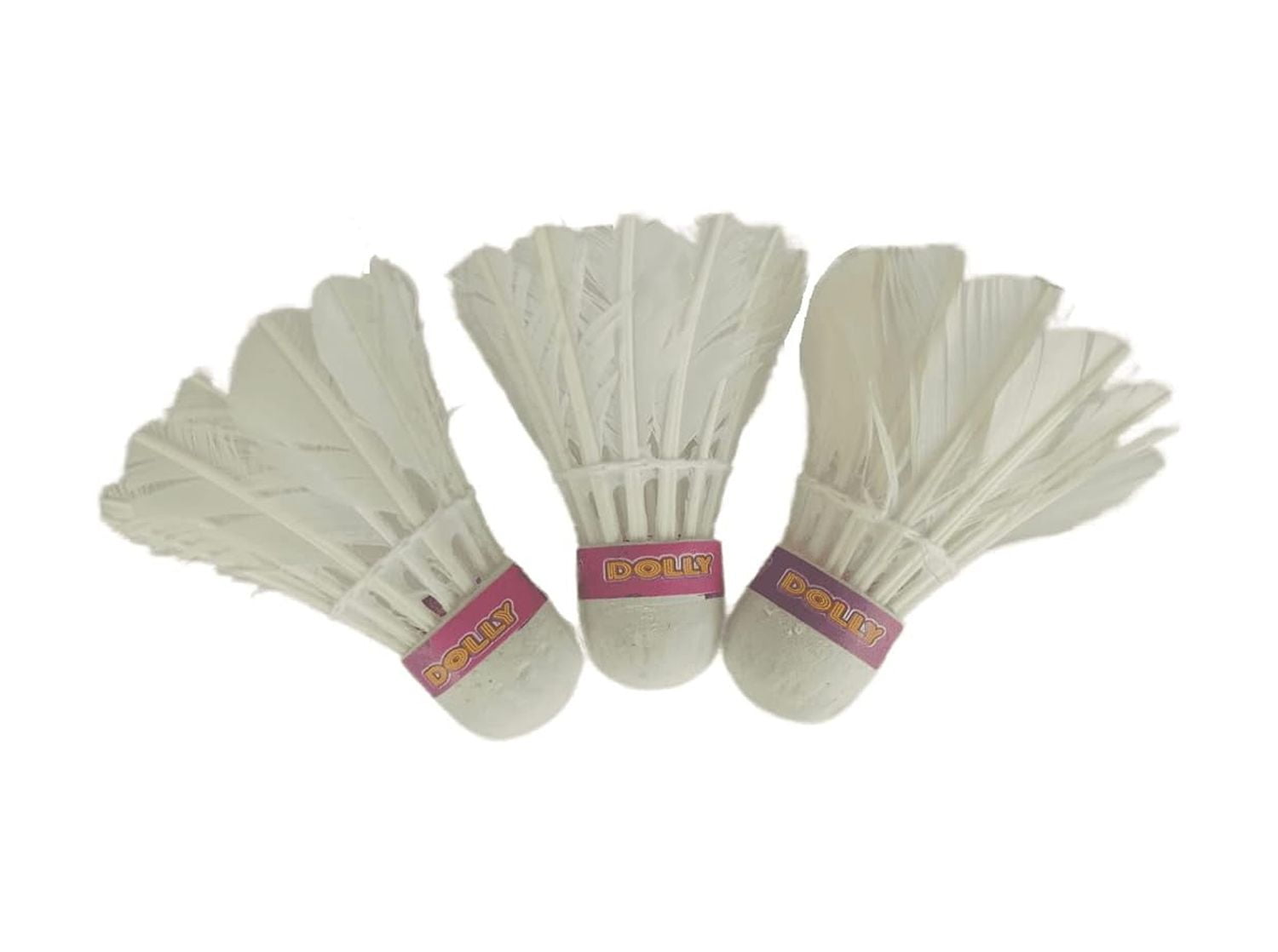 Dolly Bird Feather Badminton Shuttlecocks , White With Cork Head | Pack ...
