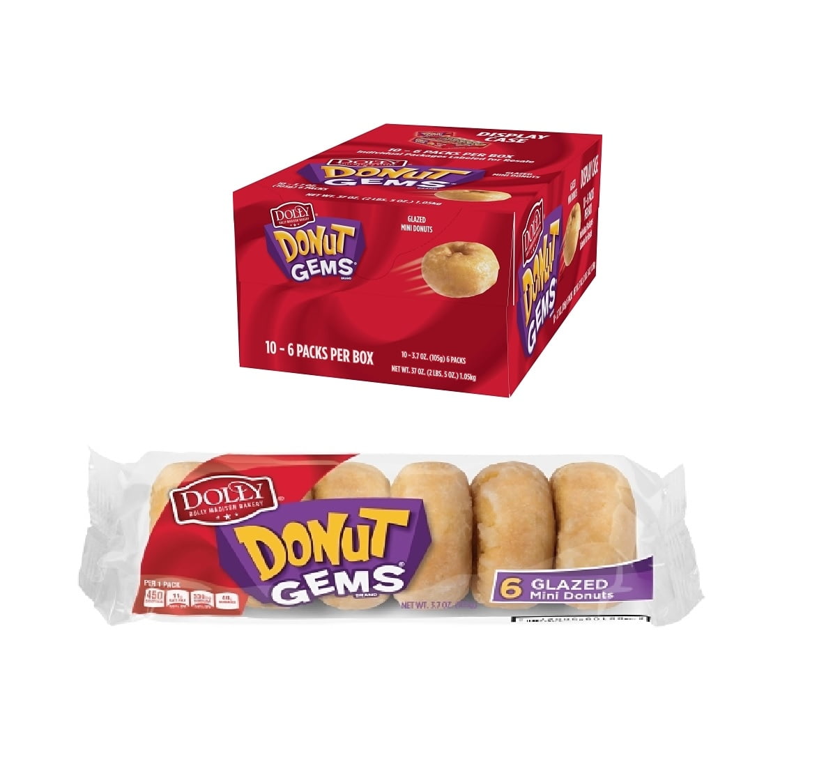 Dolly Madison Glazed Mini Donut Gems Mini Donuts Donettes Bulk Value ...