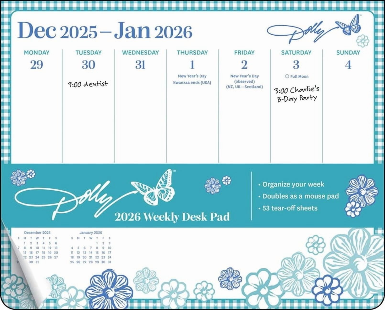 Dolly Parton 2026 Weekly Desk Pad Calendar, (Paperback) - Walmart.com