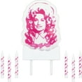 Dolly Parton Birthday Candles and Light-Up Pink Acrylic Cake Topper Set ...