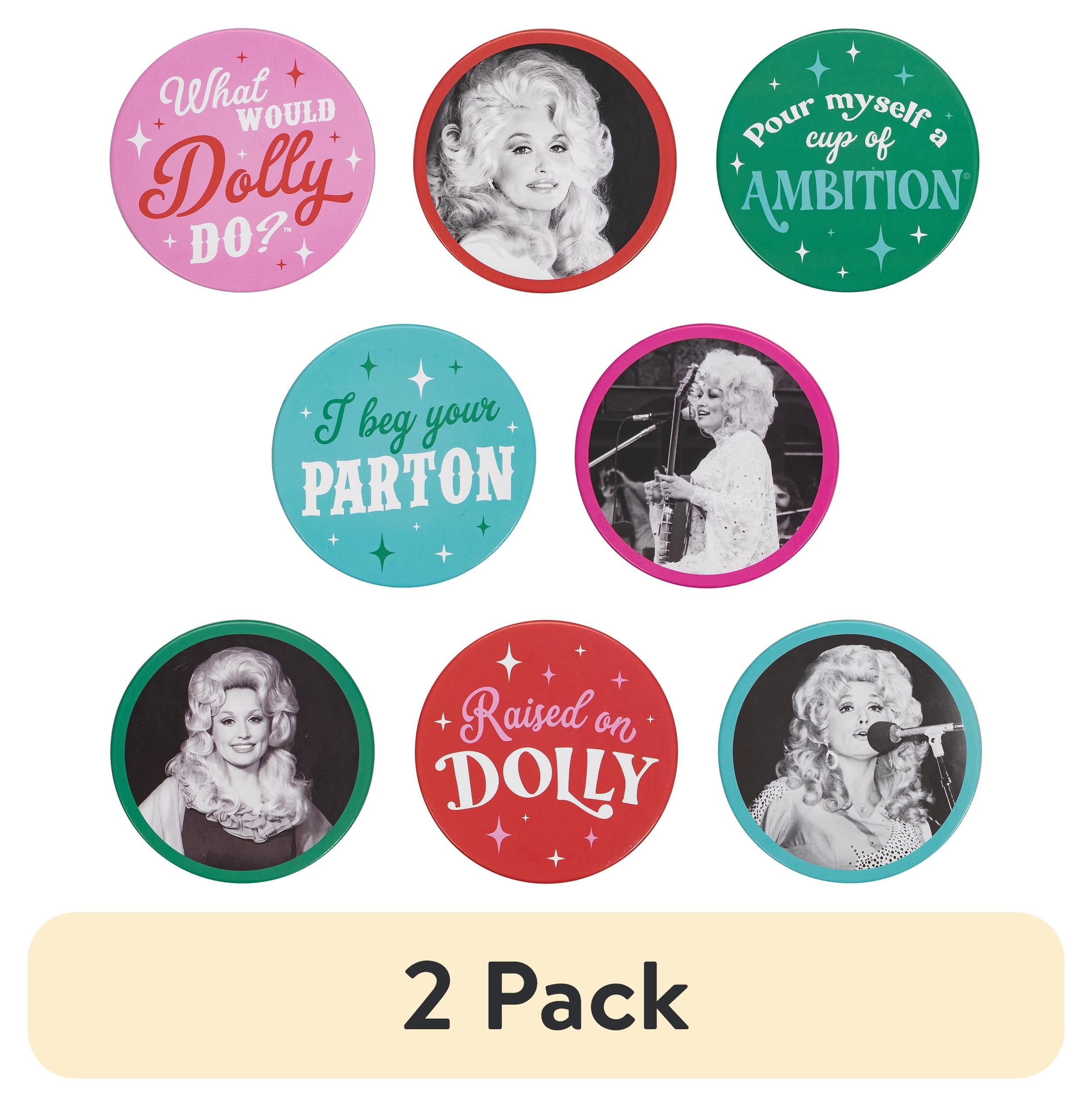 (2 pack) Dolly Parton Christmas Cheer Round Paper Coasters 4" 8 Count ...