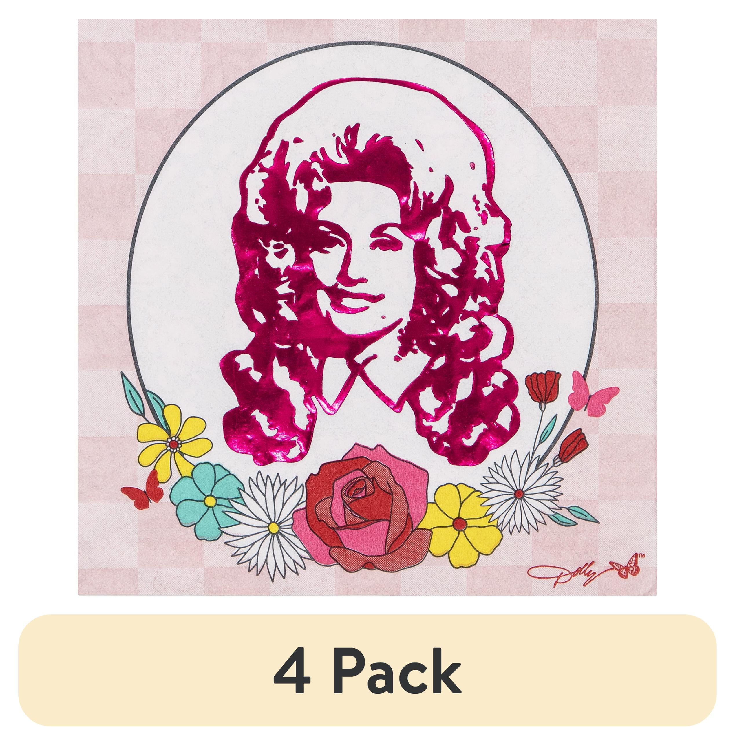 (4 pack) Dolly Parton Floral Multi-Color Dolly Napkins 16 Count ...