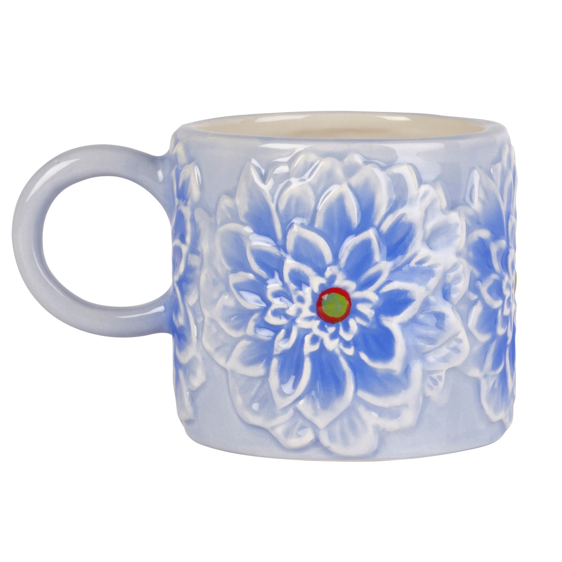 Dolly Parton Jeweled Mosaic 15 oz Dolomite Flower Mug, Blue - Walmart.com