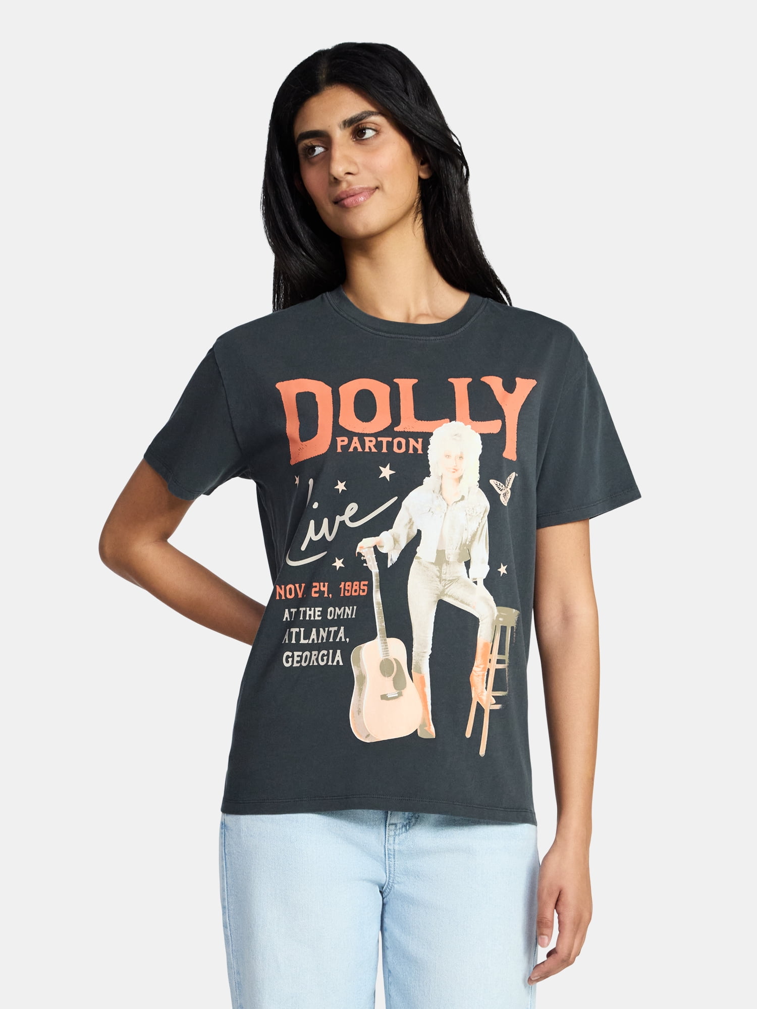 Dolly Parton Women's Live Graphic Tee with Short Sleeves, Sizes XXS-XXL ...
