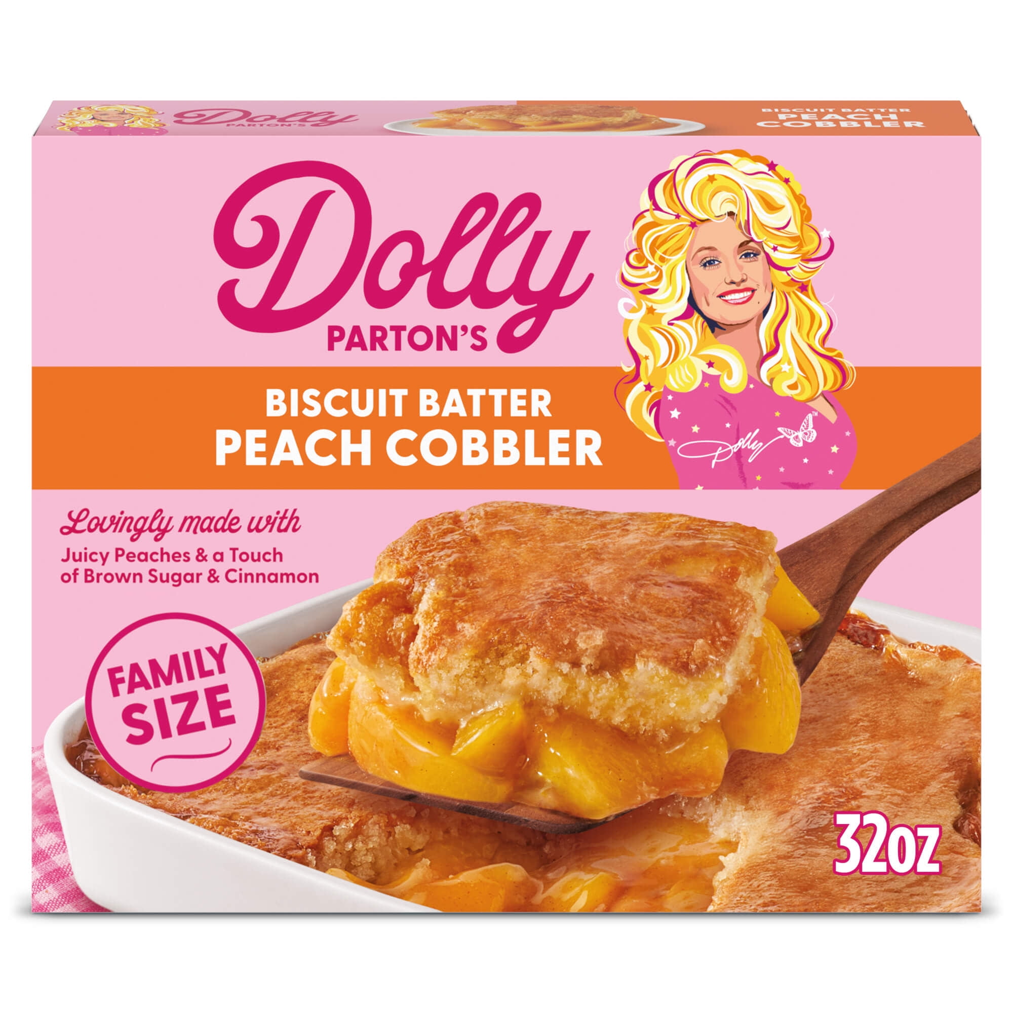 Dolly Parton's Biscuit Batter Peach Cobbler Family Size Frozen Dessert ...