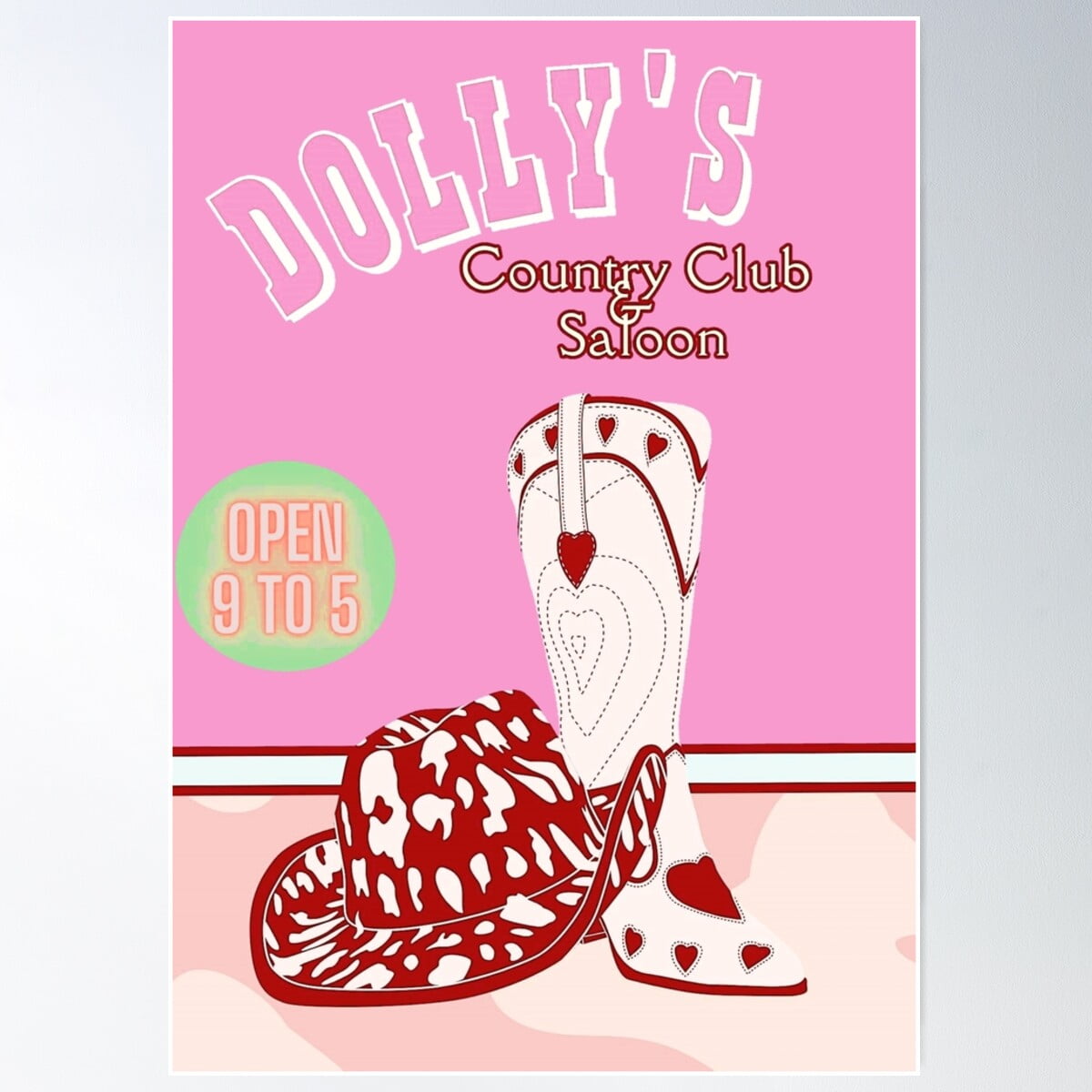 Dolly'S Country Club & Saloon Poster Wall Art, Modern Wall Decor For ...