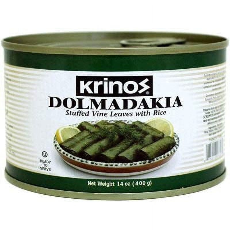 Krinos, Dolmas Stuffed Grape Leaves with Rice, Mediterranean Herbs in ...