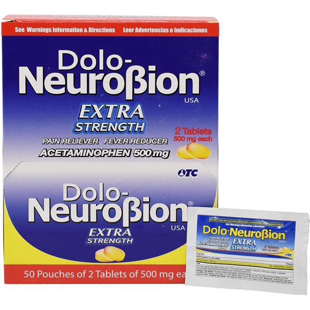 Dolo Neurobion - Pain Reliever, Fever Reducer, Extra Strength, Fuerte ...