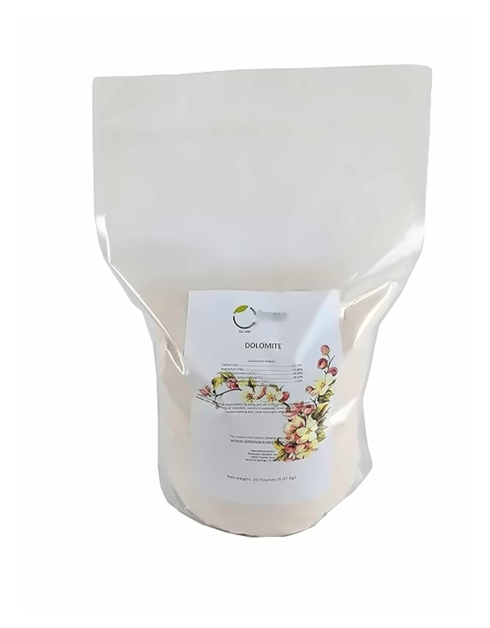 Dolomite Lime Plus - 20 lb Bag - Soil pH Adjuster for Compost & Worm ...