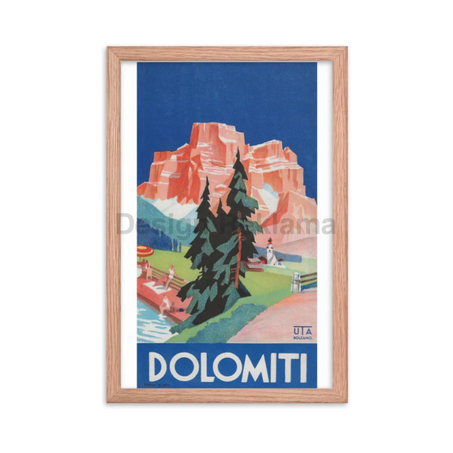 Dolomite Mountains, Italy Version 2 circa 1934. Framed Vintage Travel ...