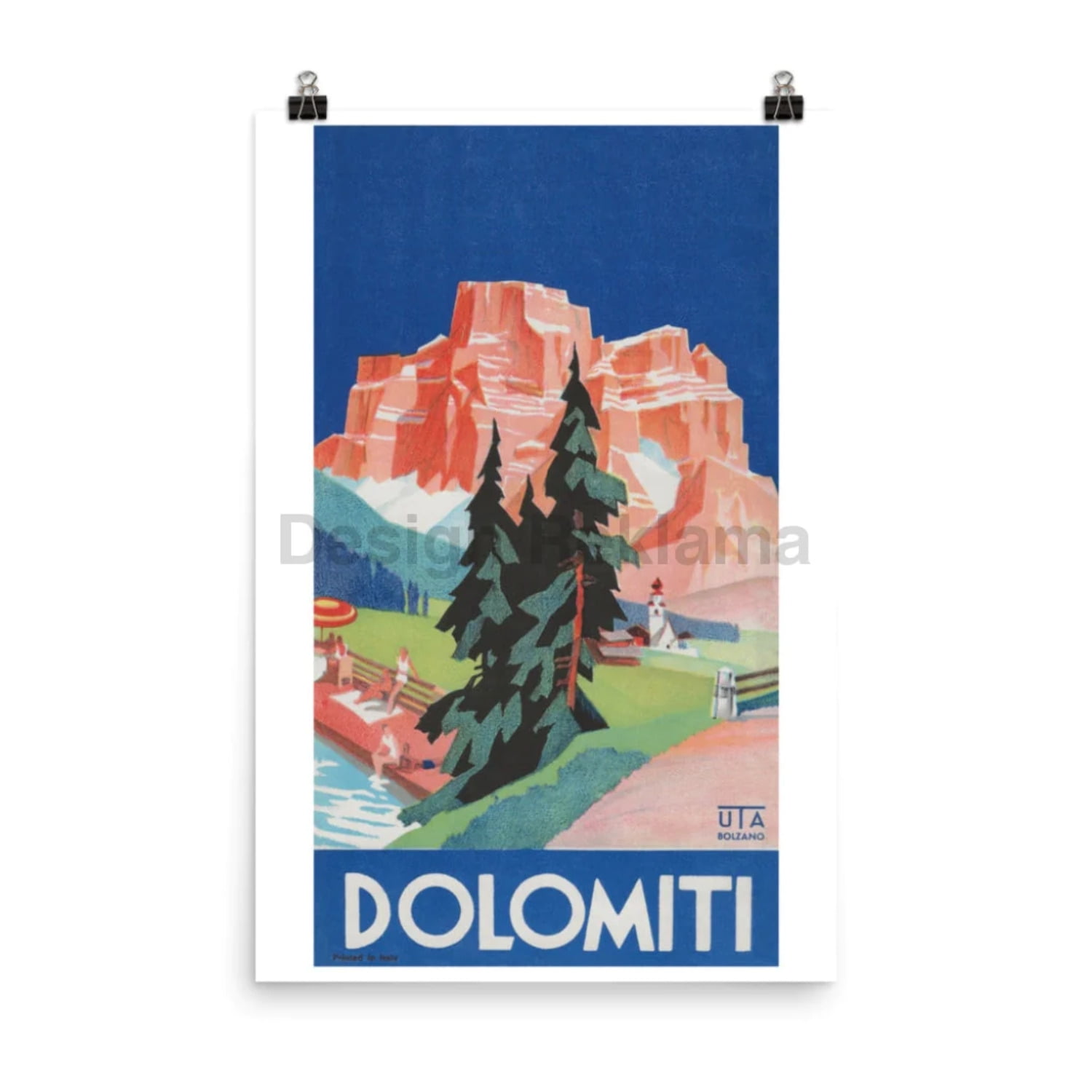 Dolomite Mountains, Italy Version 2 circa 1934. Unframed Vintage Travel ...
