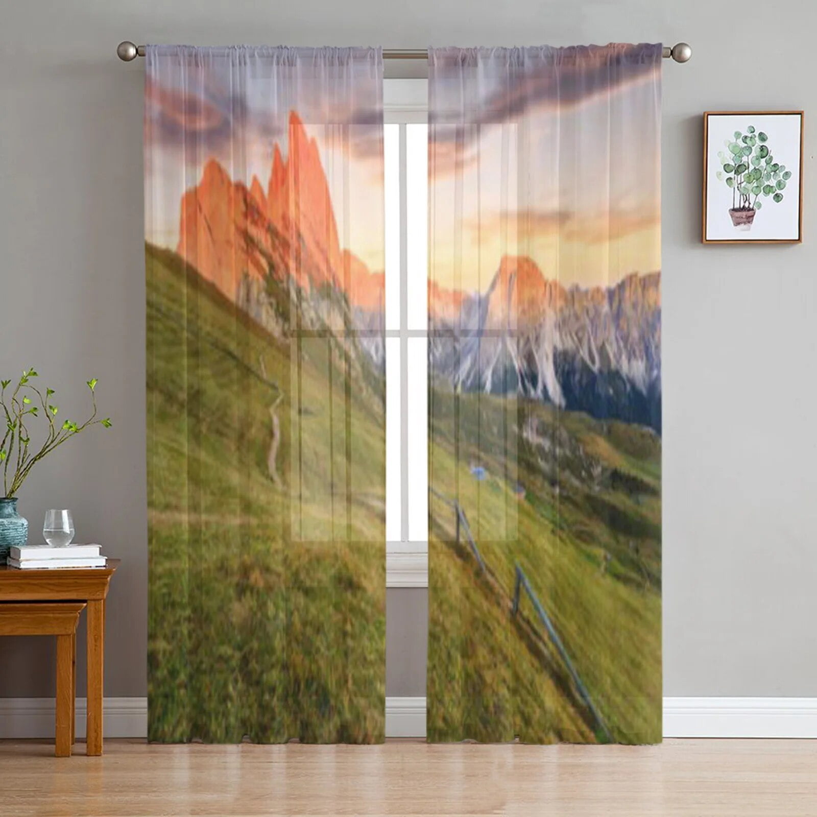 Dolomites Alps In Summer Bay Window Screening Curtains Drape Panel ...