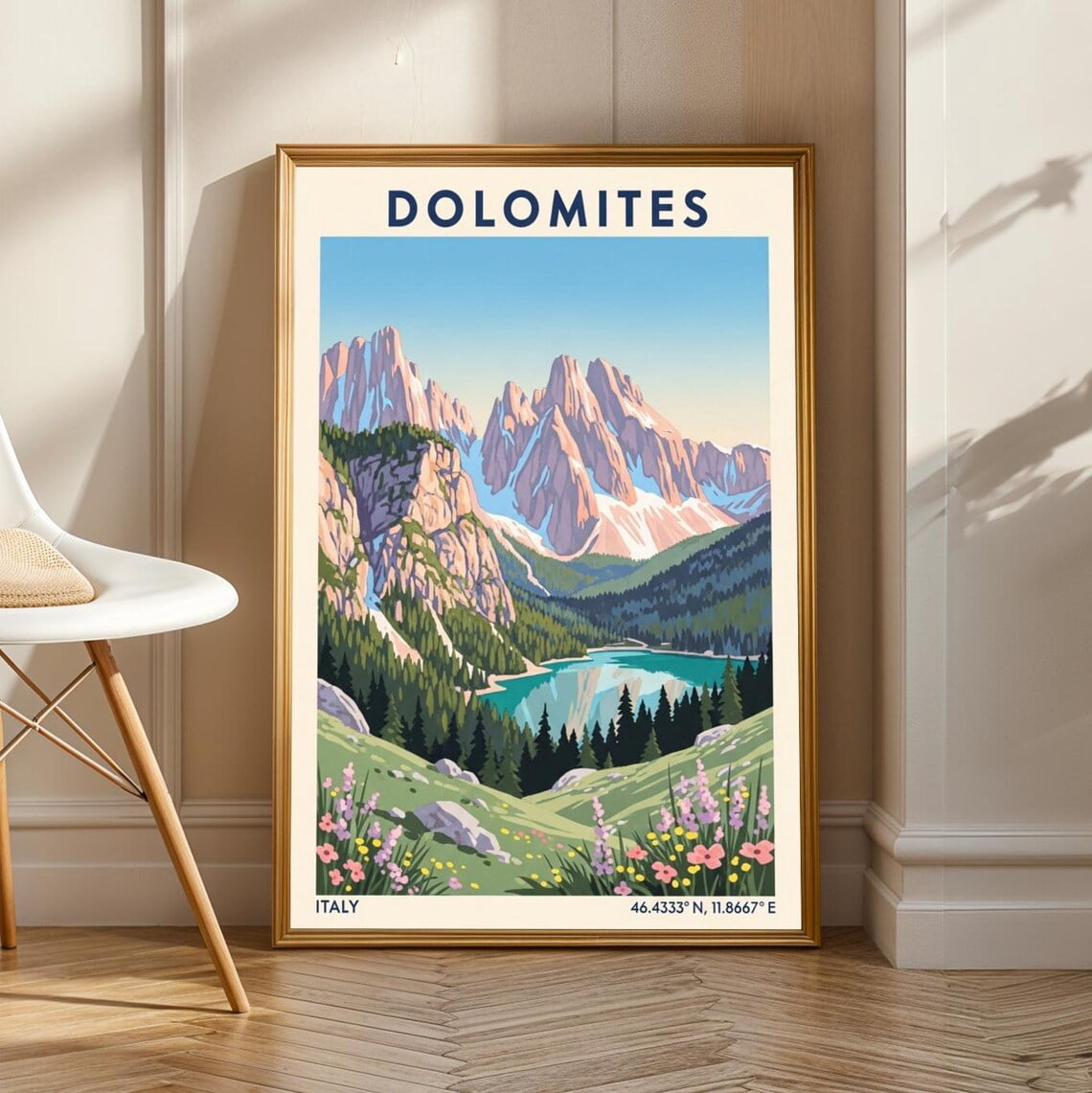 Dolomites Landscape Poster – Blue And Green Travel Art Print | Italian ...