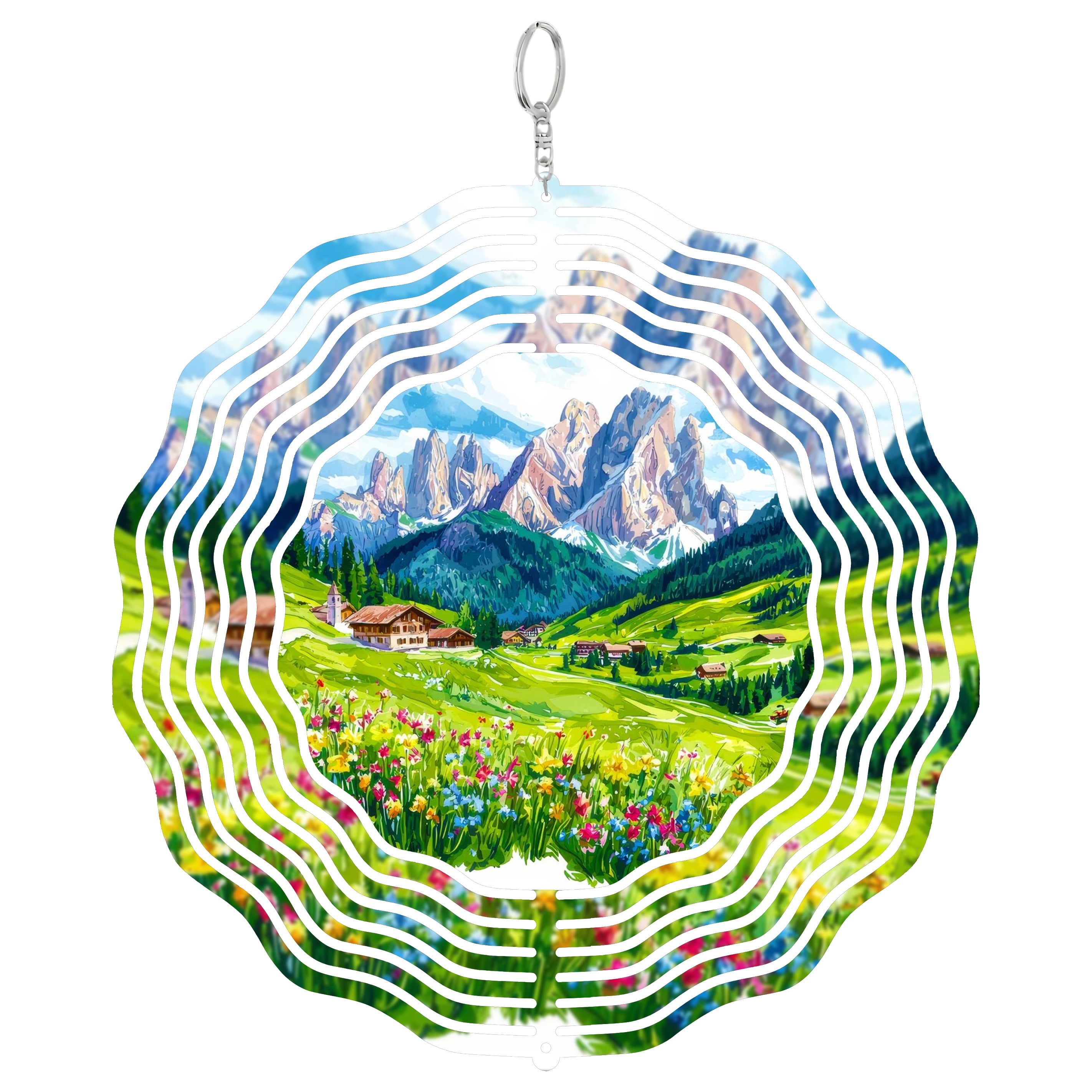 Dolomites Mountains Wind Spinner, Kinetic 3D Italy Alpine Garden Art ...