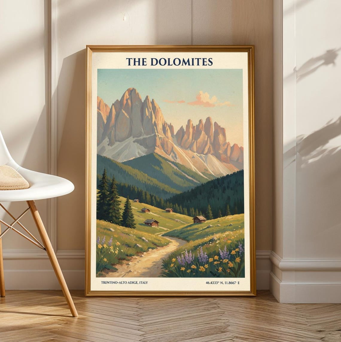 Dolomites Travel Poster – Green And Blue Italian Landscape Art ...