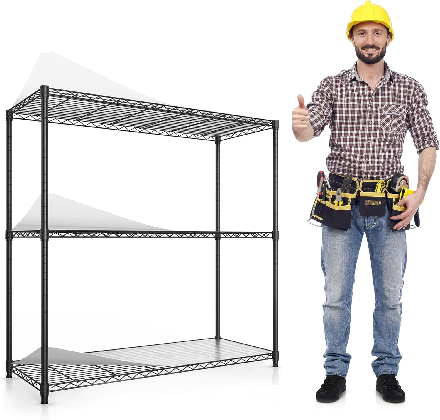 Dolonm 3-Tier Heavy Duty Adjustable Wire Shelving Unit, 1050 LBS NSF ...